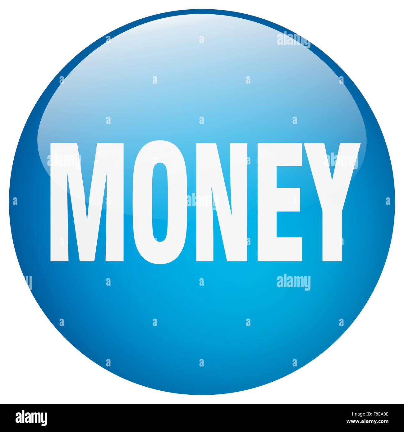 money blue round gel isolated push button Stock Photo - Alamy