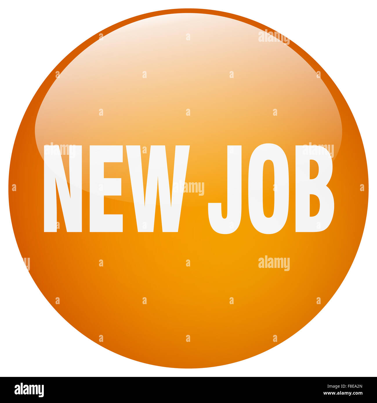 new job orange round gel isolated push button Stock Photo - Alamy