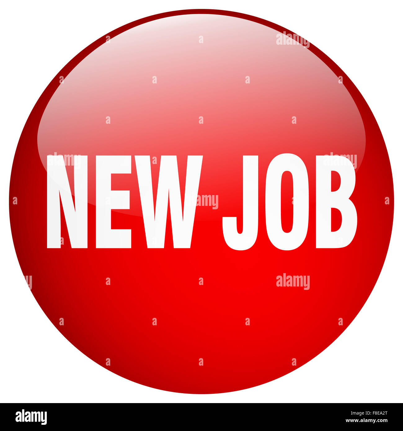 new job red round gel isolated push button Stock Photo - Alamy
