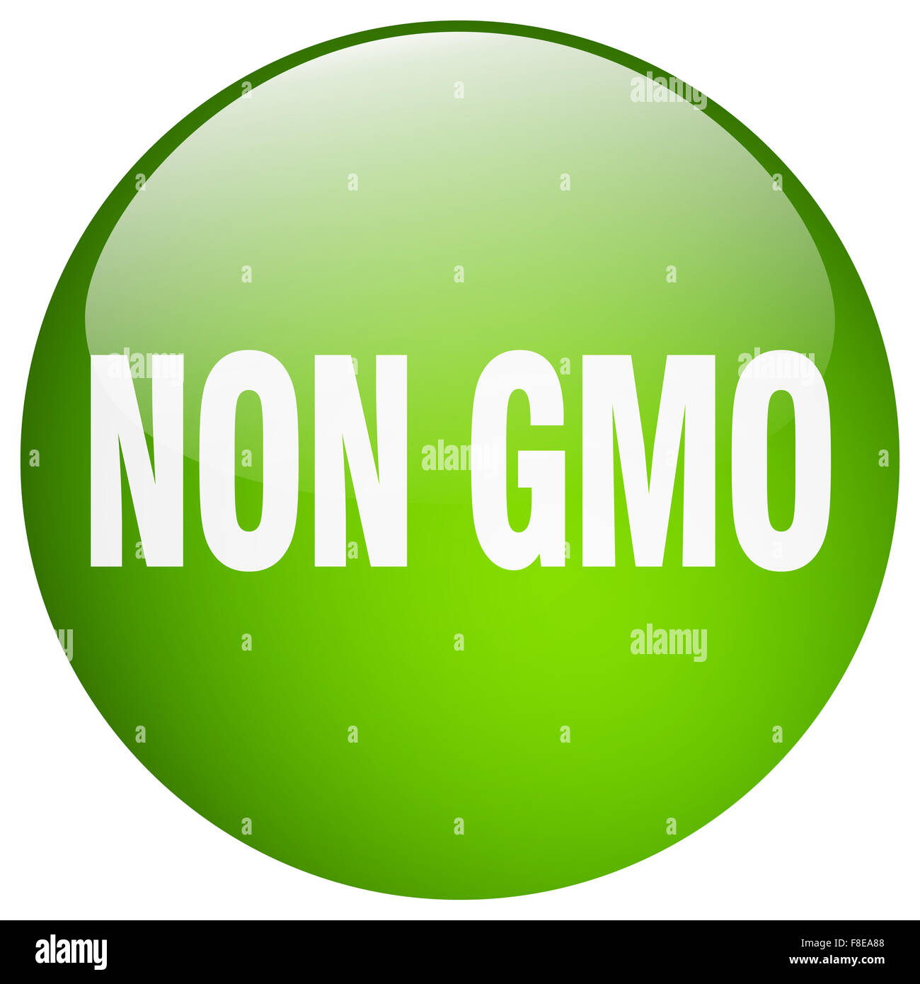 non gmo green round gel isolated push button Stock Photo - Alamy