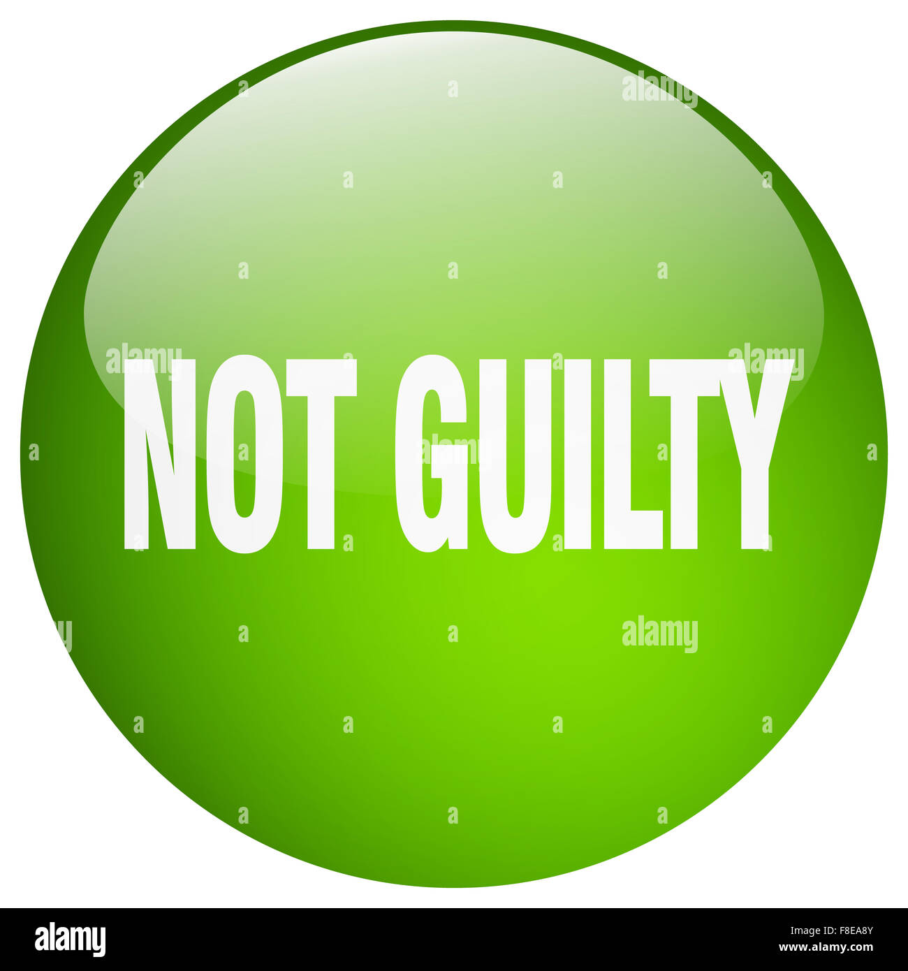 not guilty green round gel isolated push button Stock Photo - Alamy