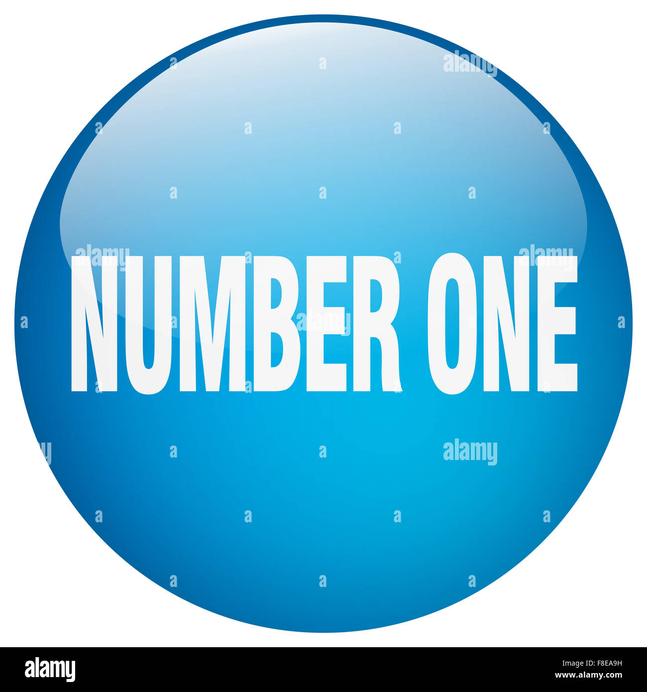 number one blue round gel isolated push button Stock Photo - Alamy