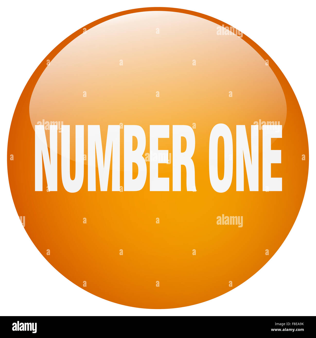 number one orange round gel isolated push button Stock Photo - Alamy