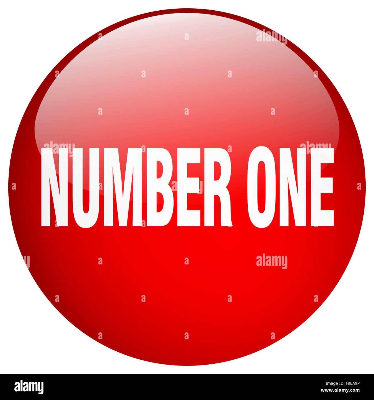 number one red round gel isolated push button Stock Photo - Alamy