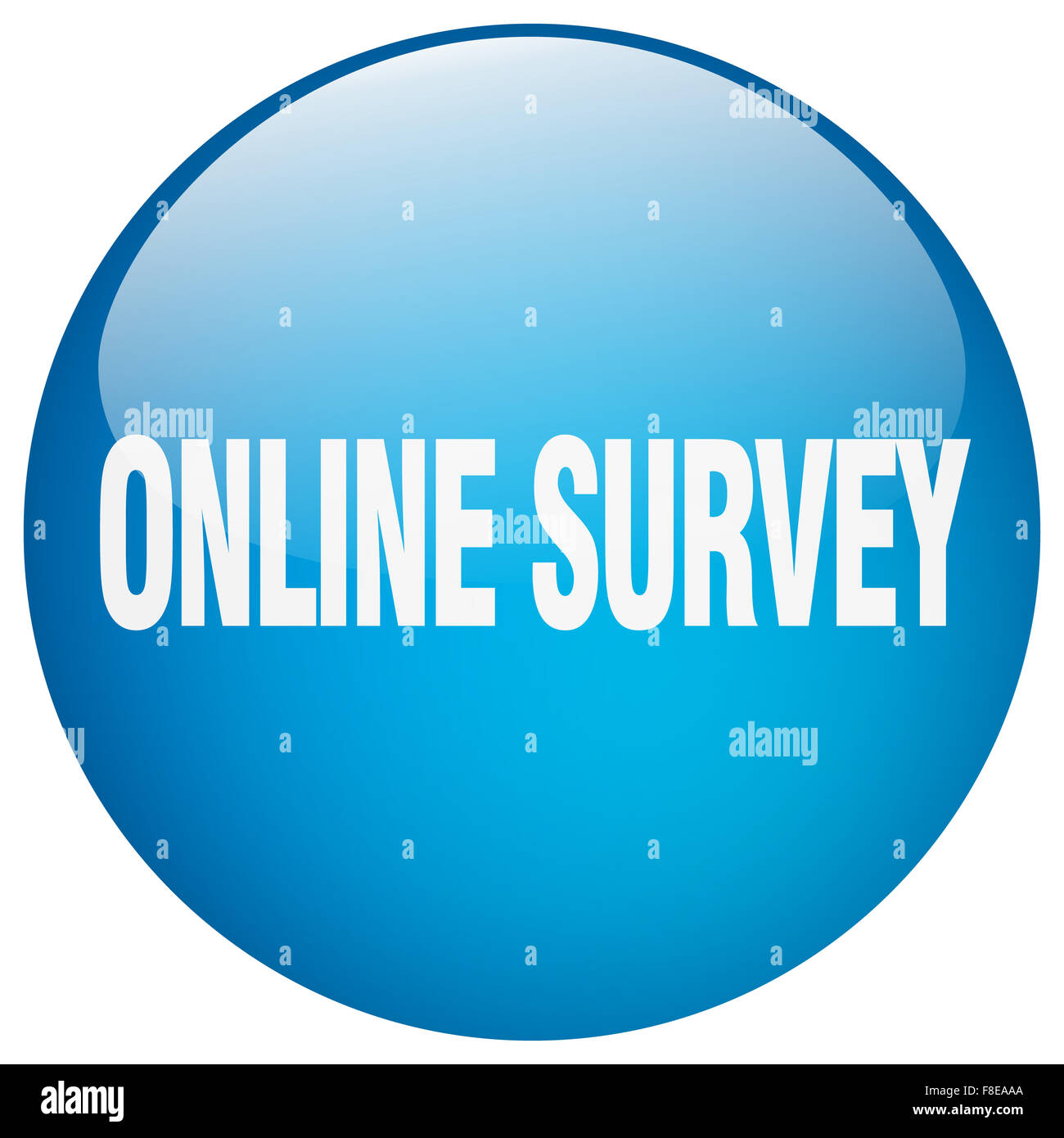 online survey blue round gel isolated push button Stock Photo - Alamy