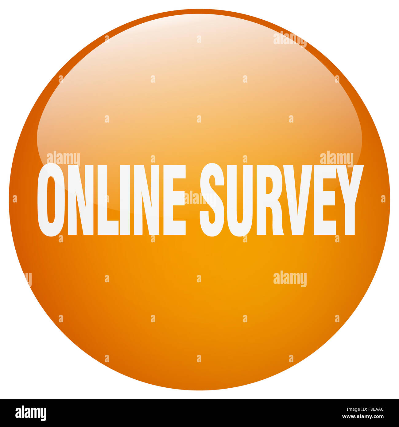 online survey orange round gel isolated push button Stock Photo - Alamy
