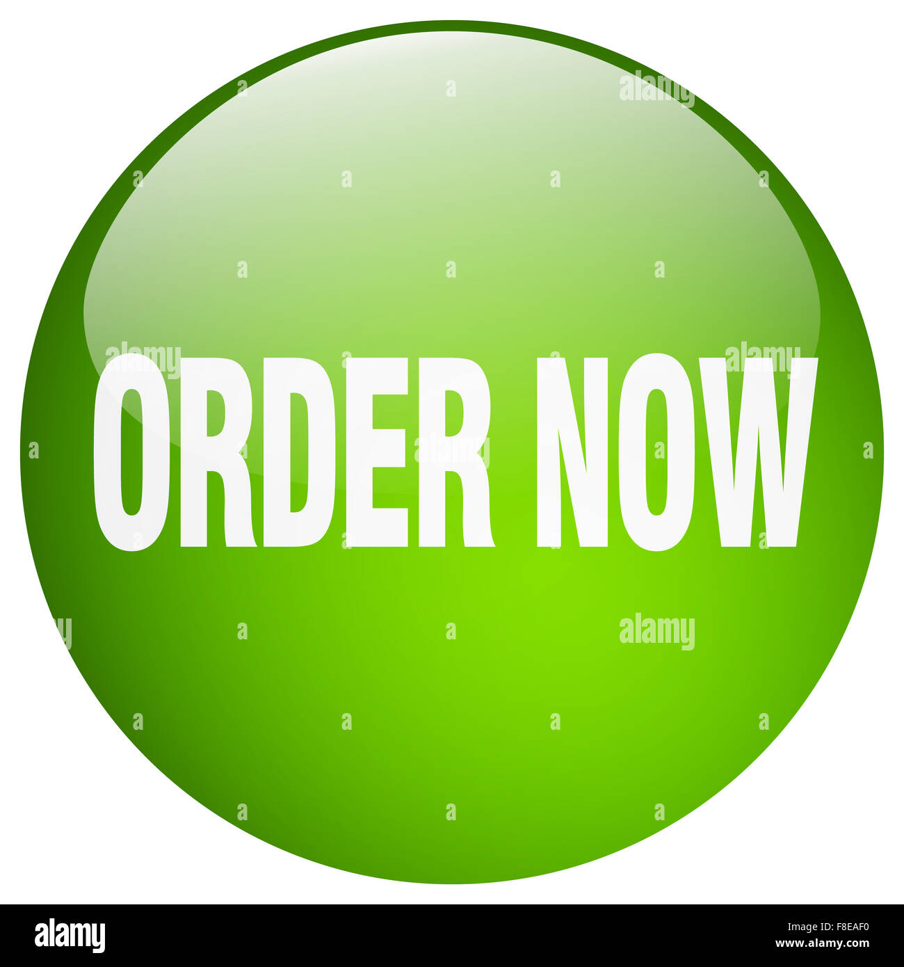 order now green round gel isolated push button Stock Photo - Alamy