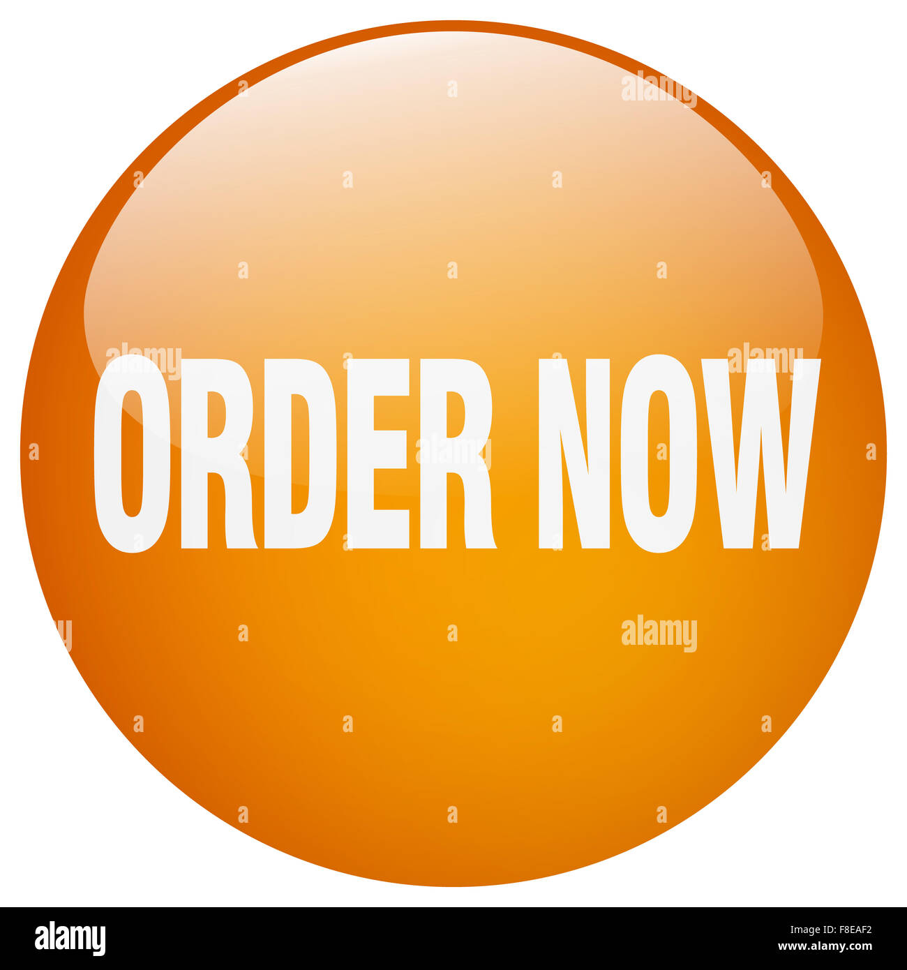 order now orange round gel isolated push button Stock Photo - Alamy