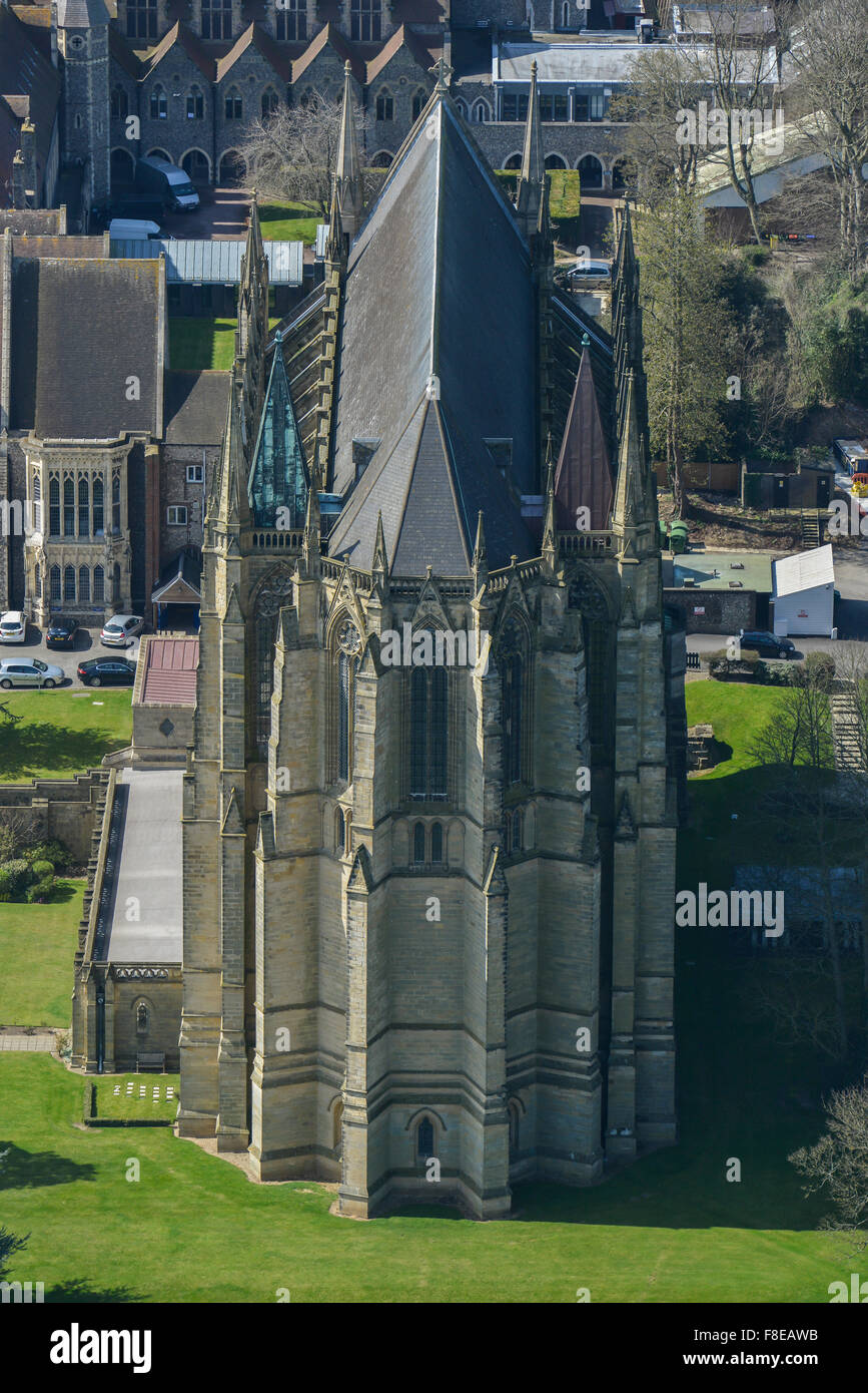 An aerial view of the Chapel of Lancing College in Sussex Stock Photo ...