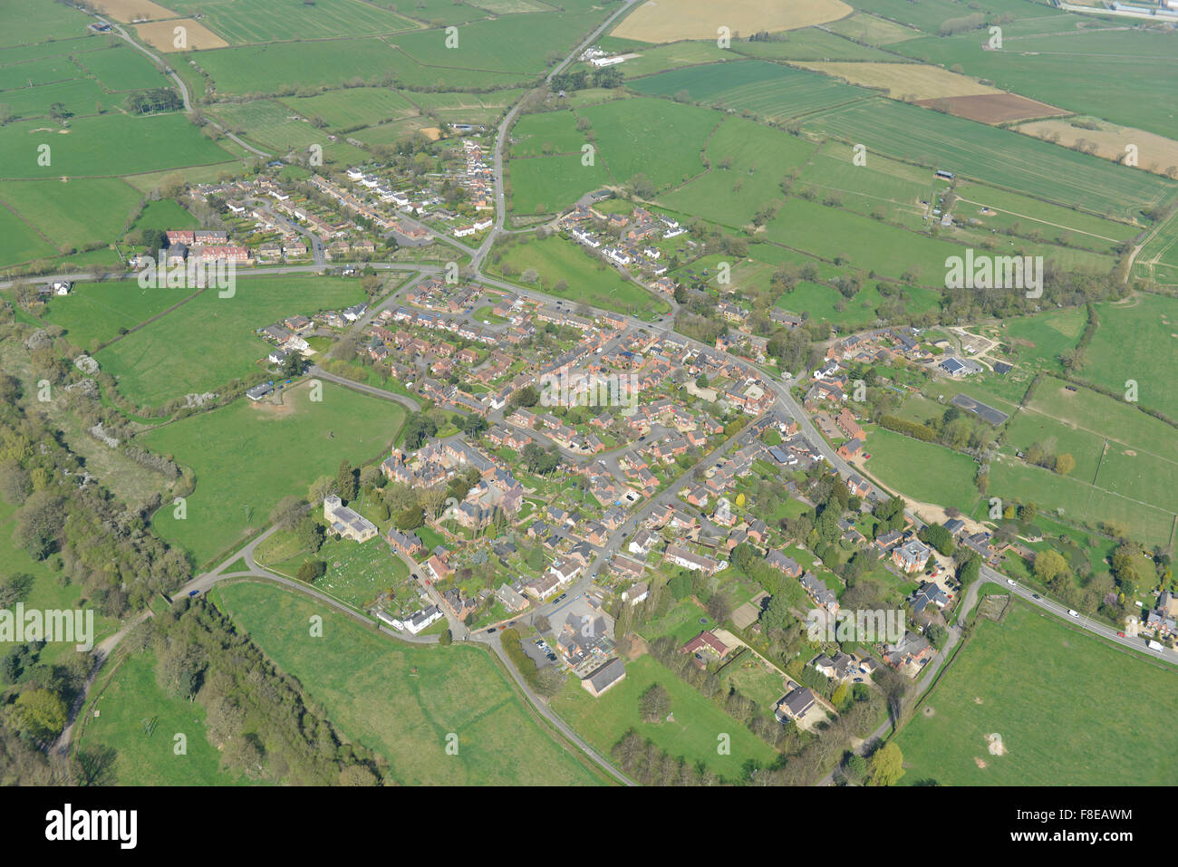 An aerial view of the Leicestershire village of Lubenham, close to ...