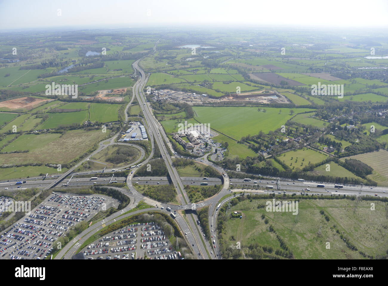 An aerial view of Junction 6 of the M42 for Birmingham NEC and Coventry ...
