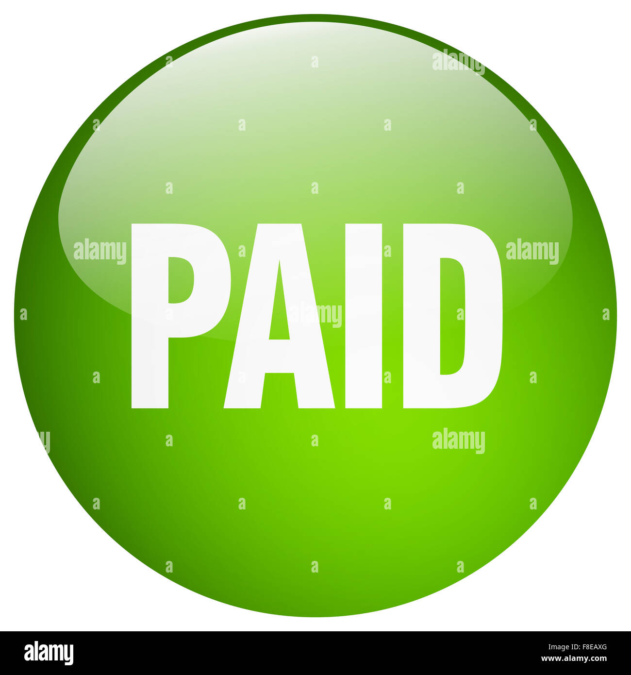 paid green round gel isolated push button Stock Photo - Alamy
