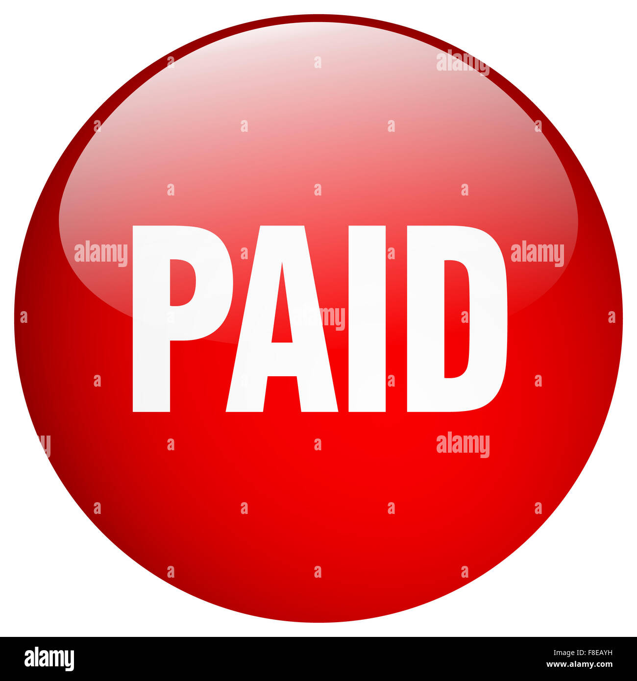 paid red round gel isolated push button Stock Photo - Alamy