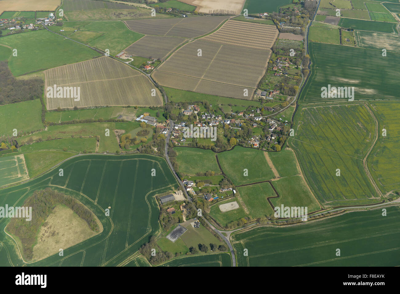 An aerial view of the Kent hamlet of Marshside and surrounding ...