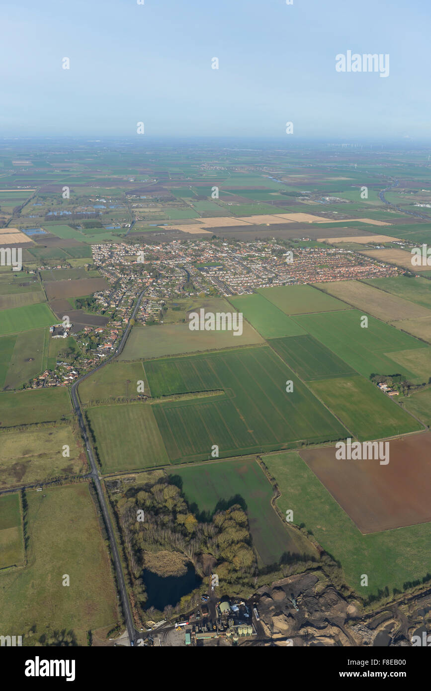 An aerial view of the north Lincolnshire village of Messingham and ...