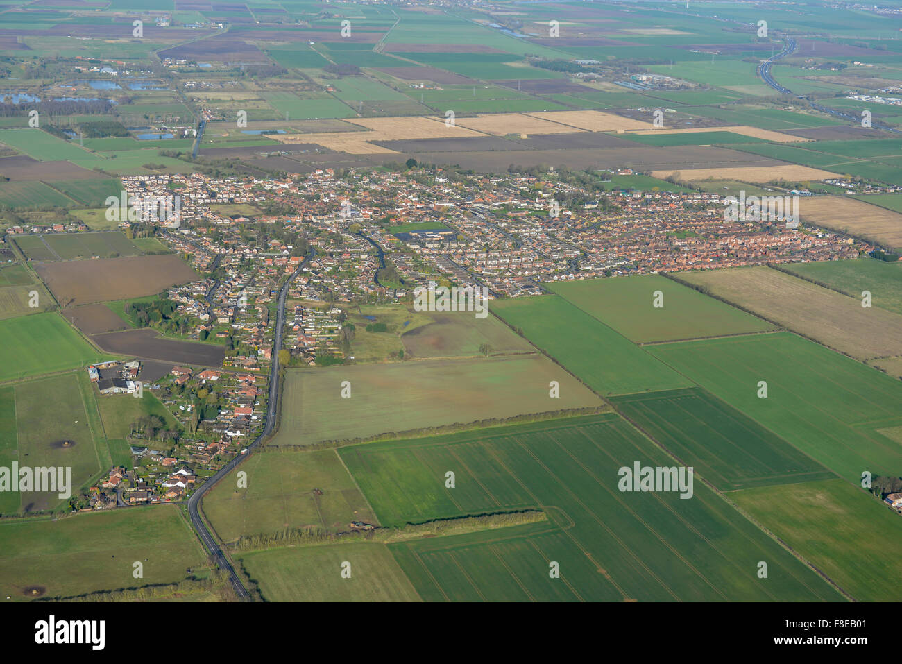 An aerial view of the north Lincolnshire village of Messingham and ...