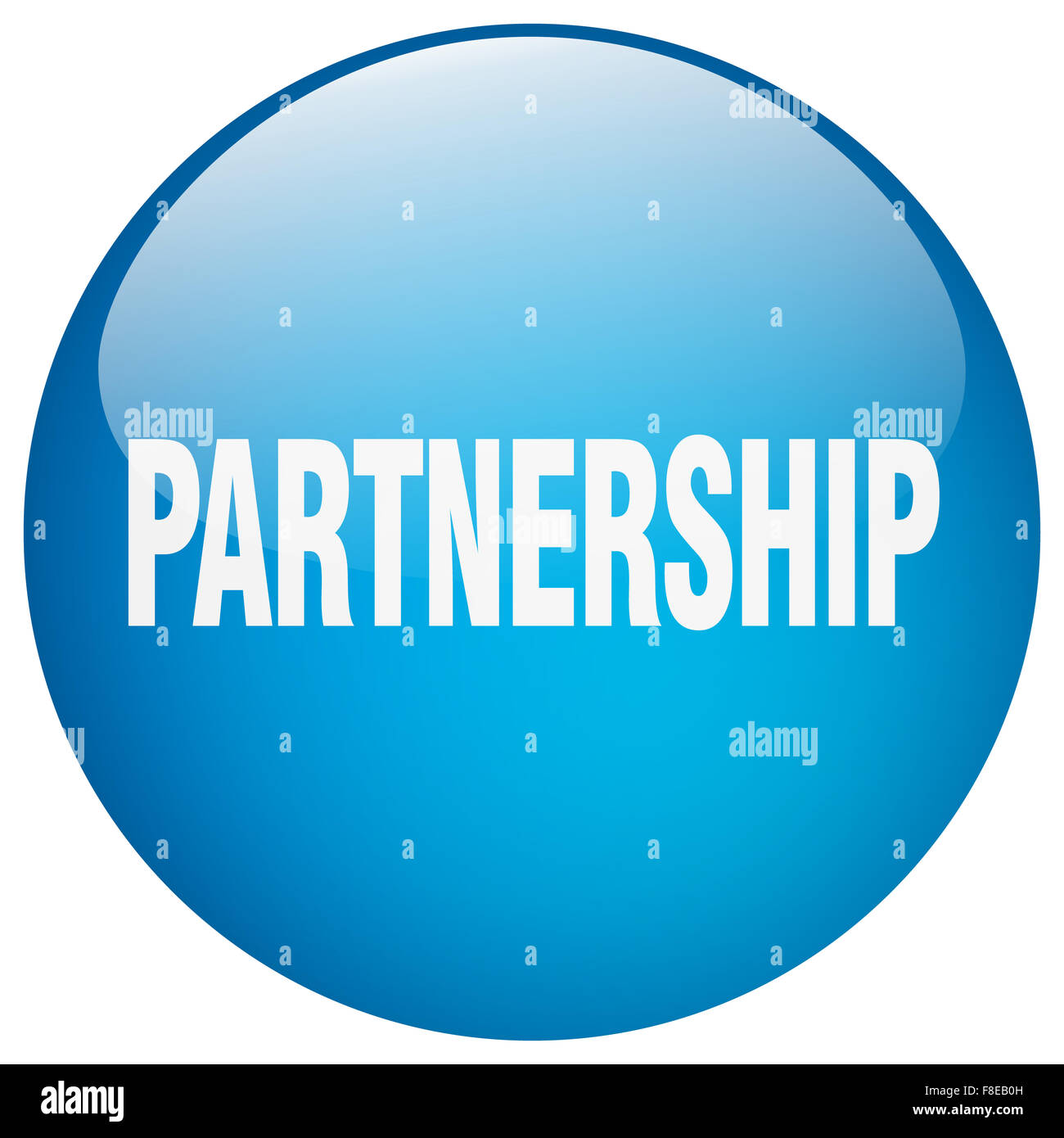 partnership blue round gel isolated push button Stock Photo - Alamy