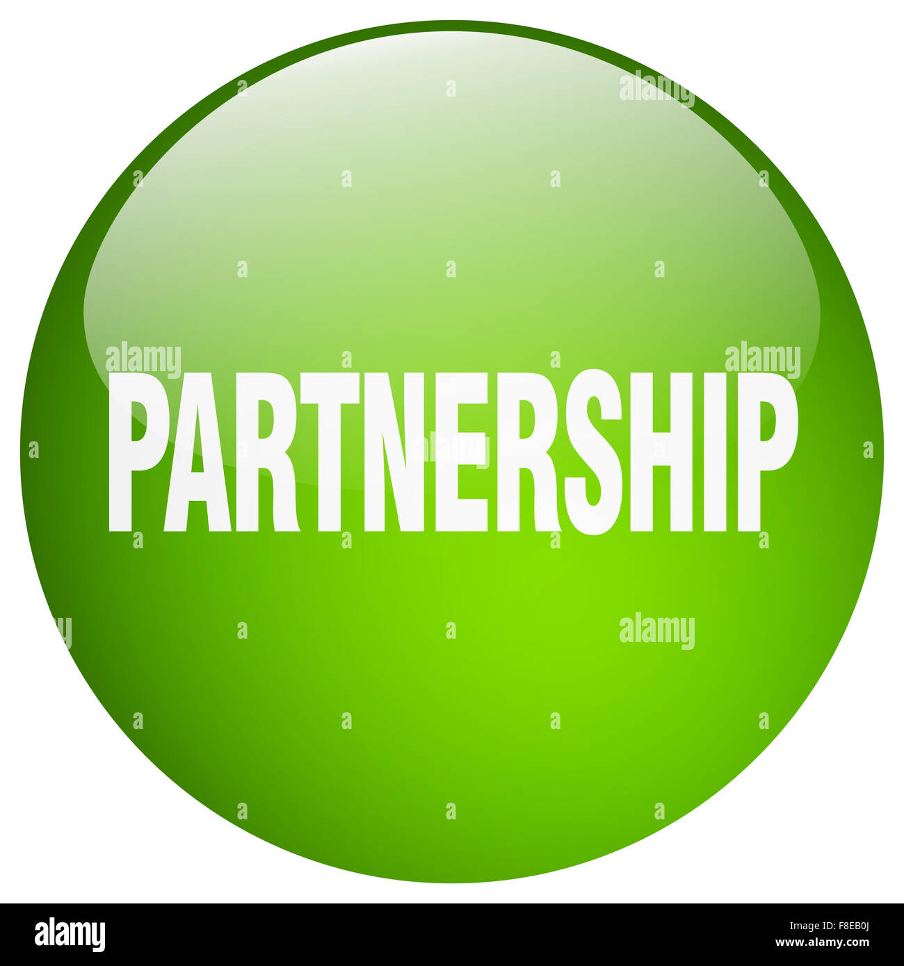 partnership green round gel isolated push button Stock Photo - Alamy