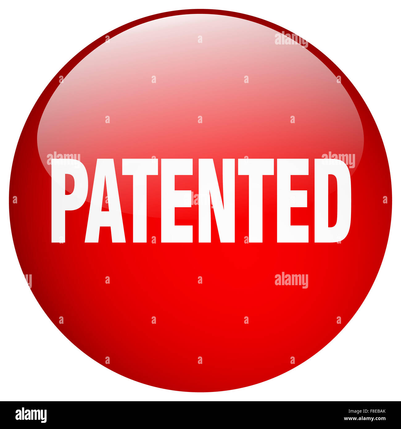 patented red round gel isolated push button Stock Photo - Alamy