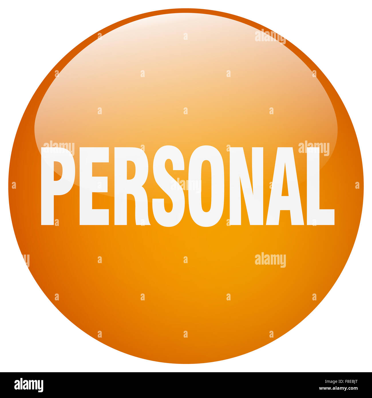 personal orange round gel isolated push button Stock Photo - Alamy