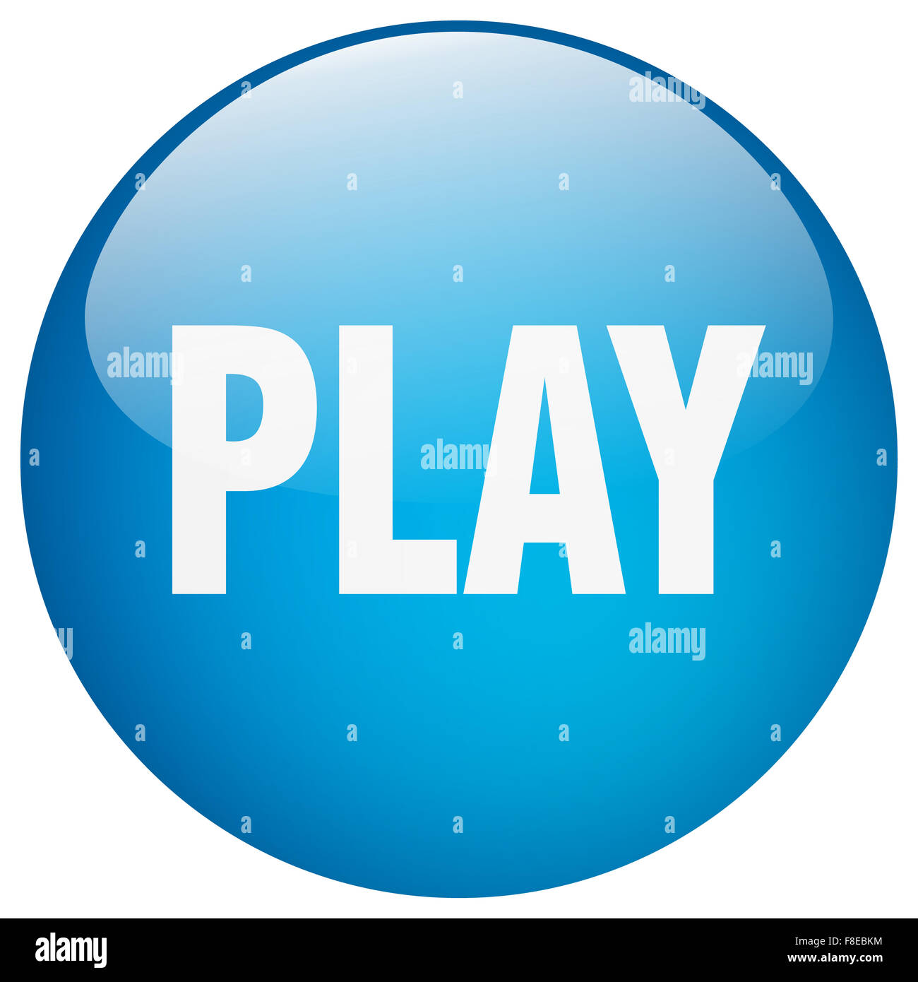 play blue round gel isolated push button Stock Photo - Alamy