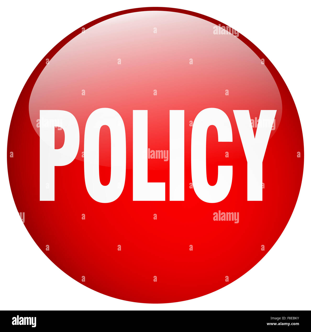 policy red round gel isolated push button Stock Photo - Alamy