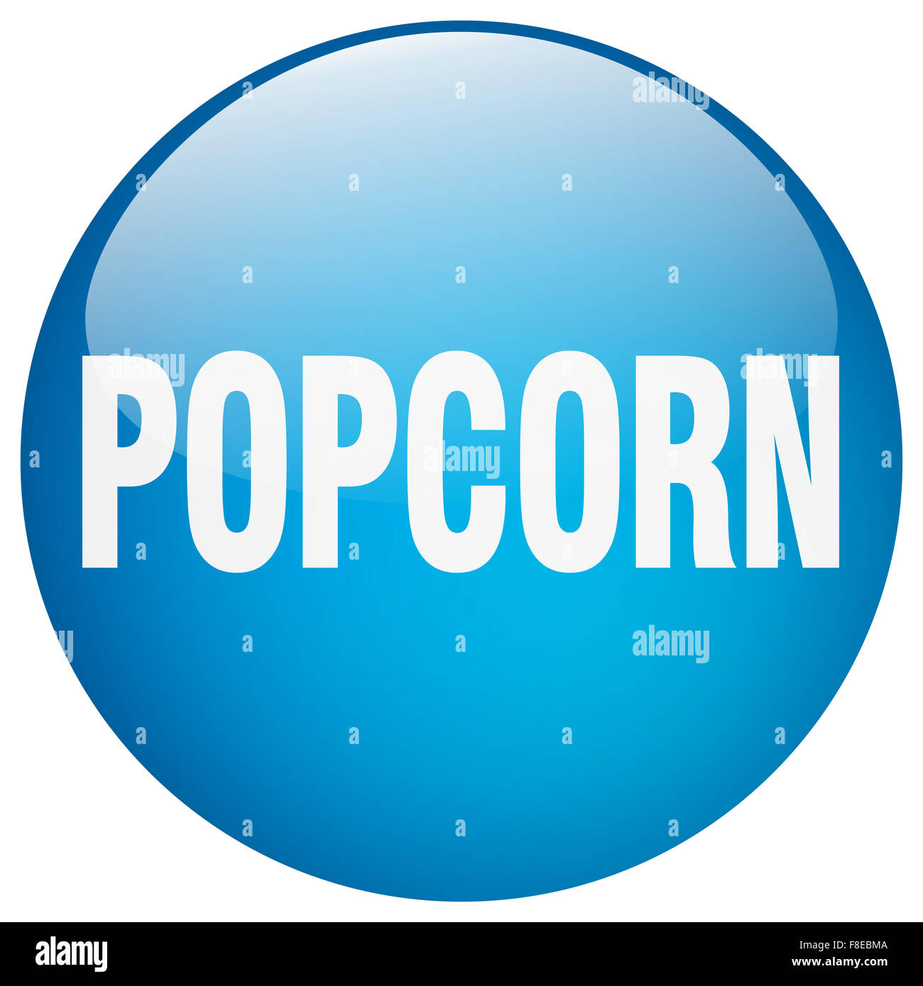 popcorn blue round gel isolated push button Stock Photo - Alamy