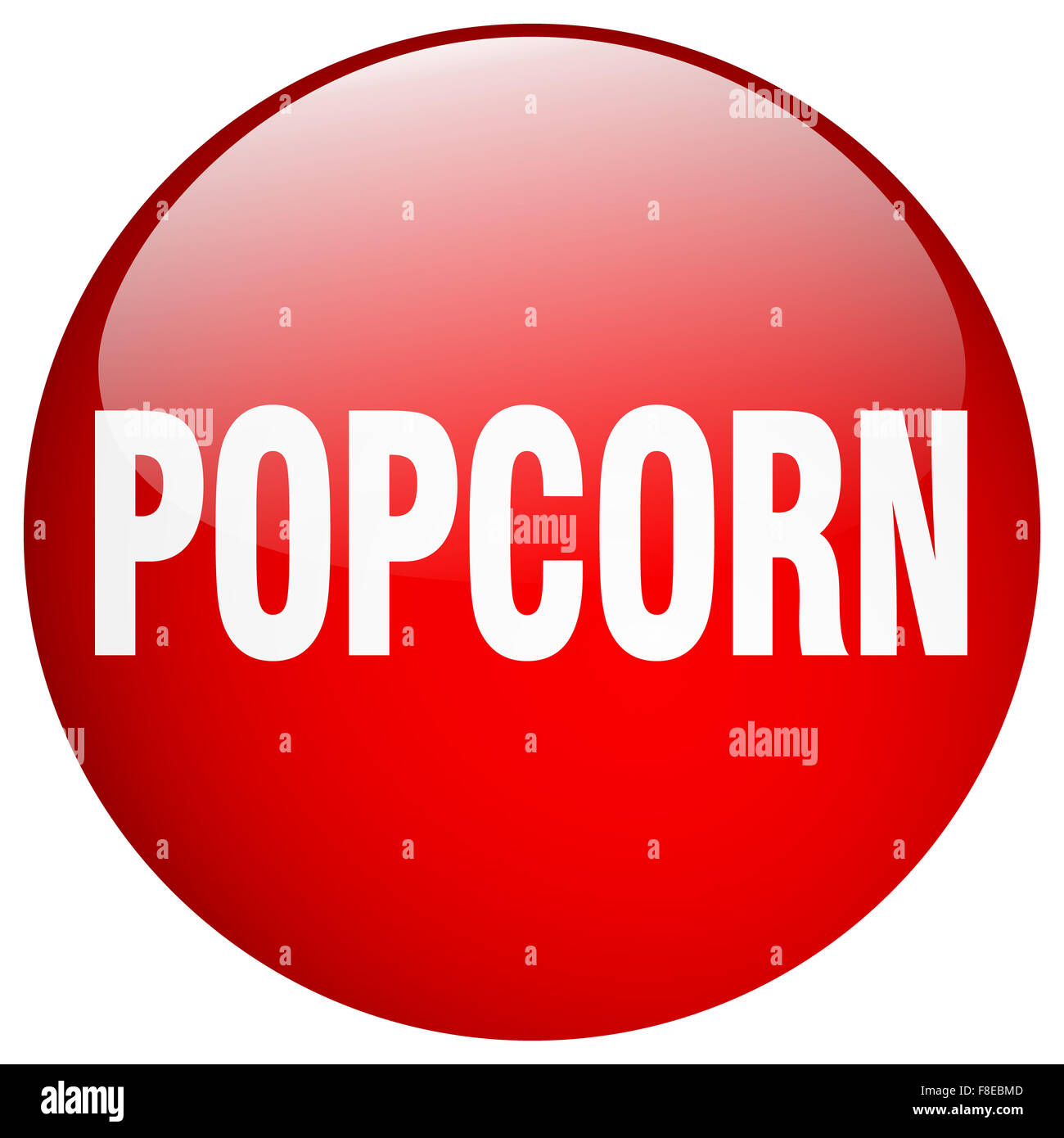 popcorn red round gel isolated push button Stock Photo - Alamy