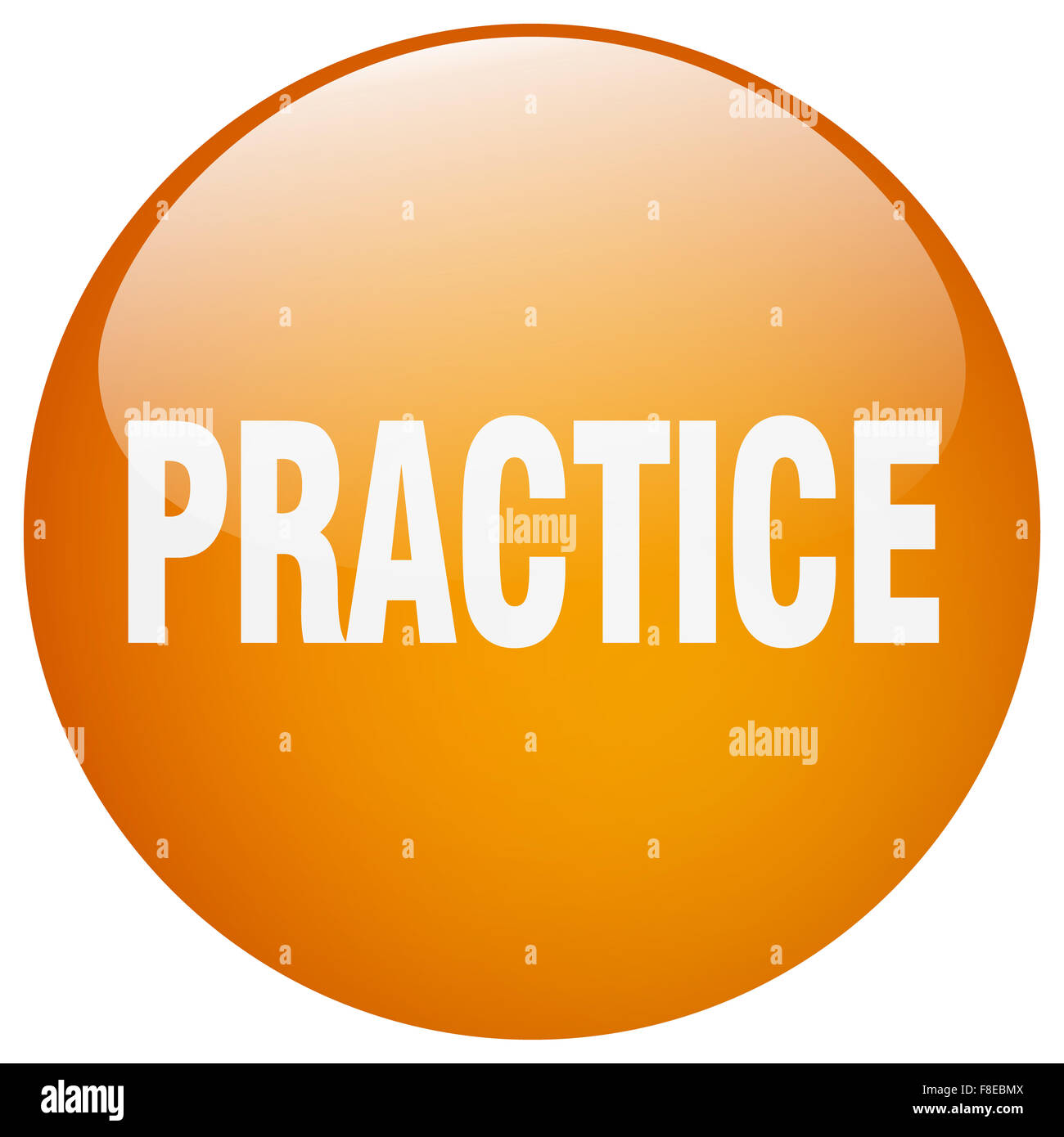 practice orange round gel isolated push button Stock Photo - Alamy