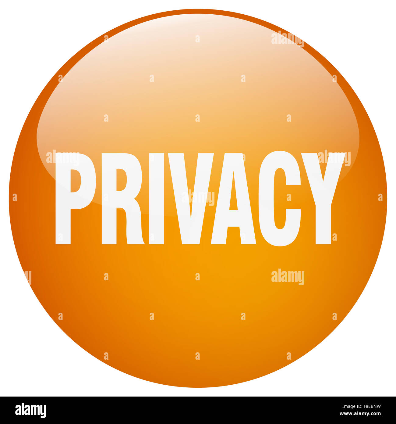 privacy orange round gel isolated push button Stock Photo - Alamy