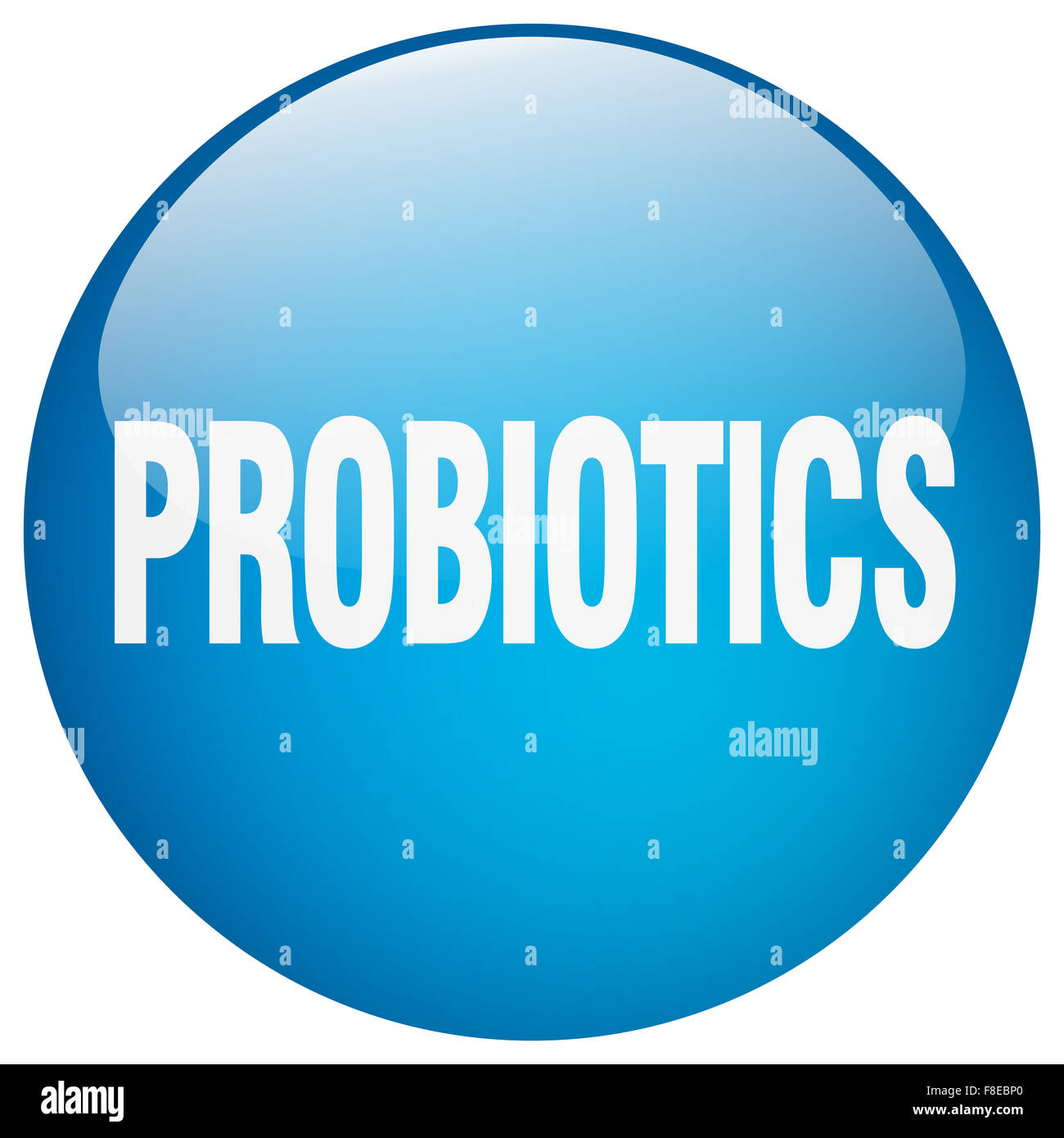 probiotics blue round gel isolated push button Stock Photo - Alamy