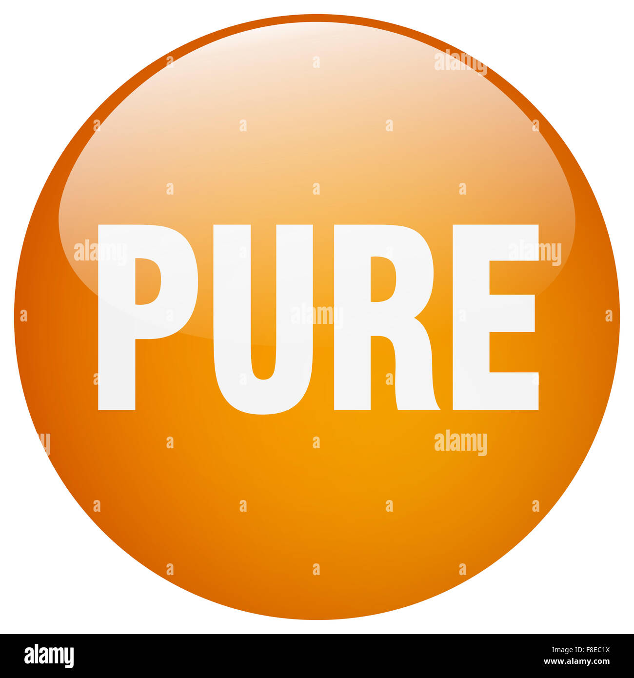 pure orange round gel isolated push button Stock Photo - Alamy