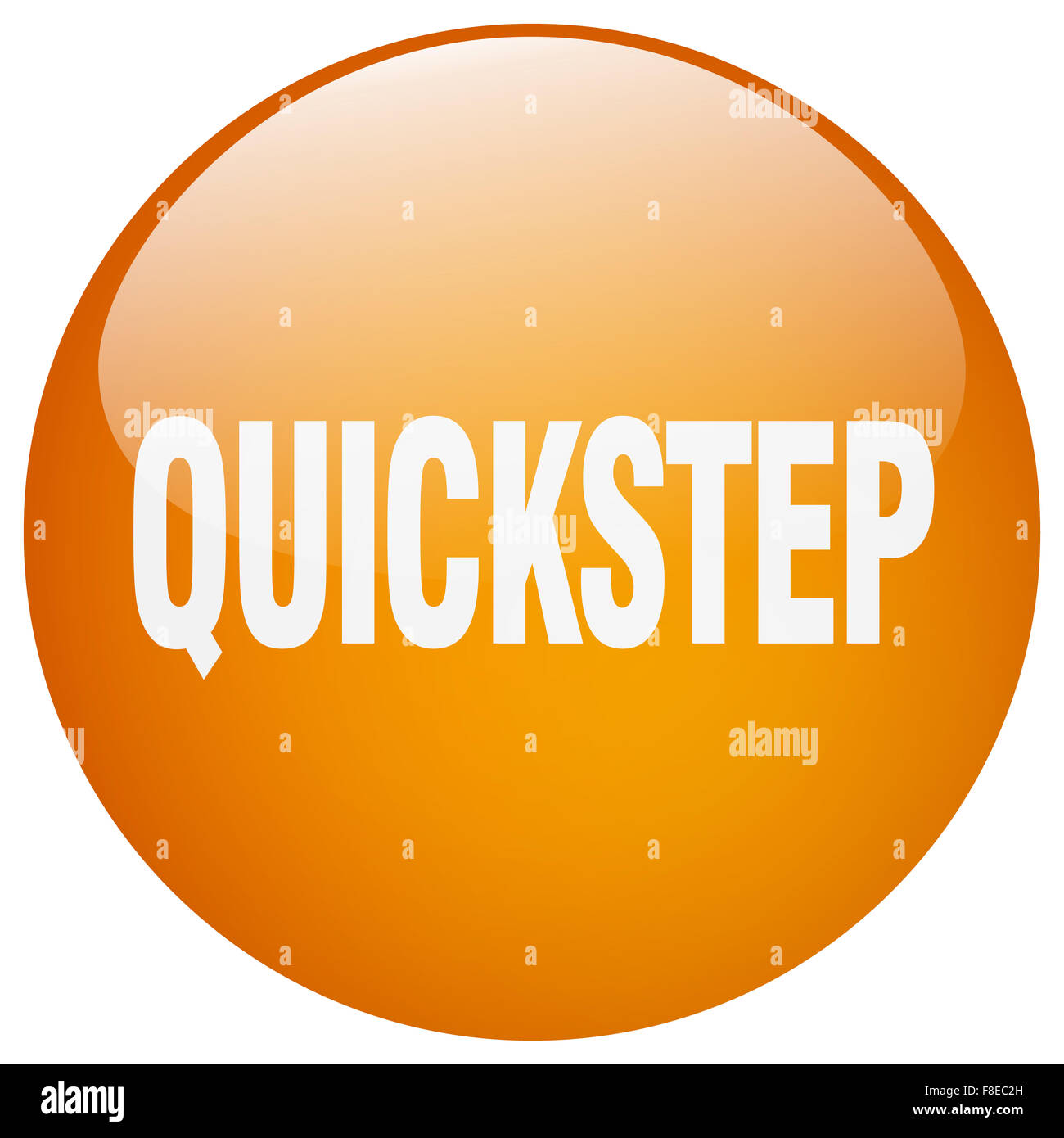 quickstep orange round gel isolated push button Stock Photo - Alamy