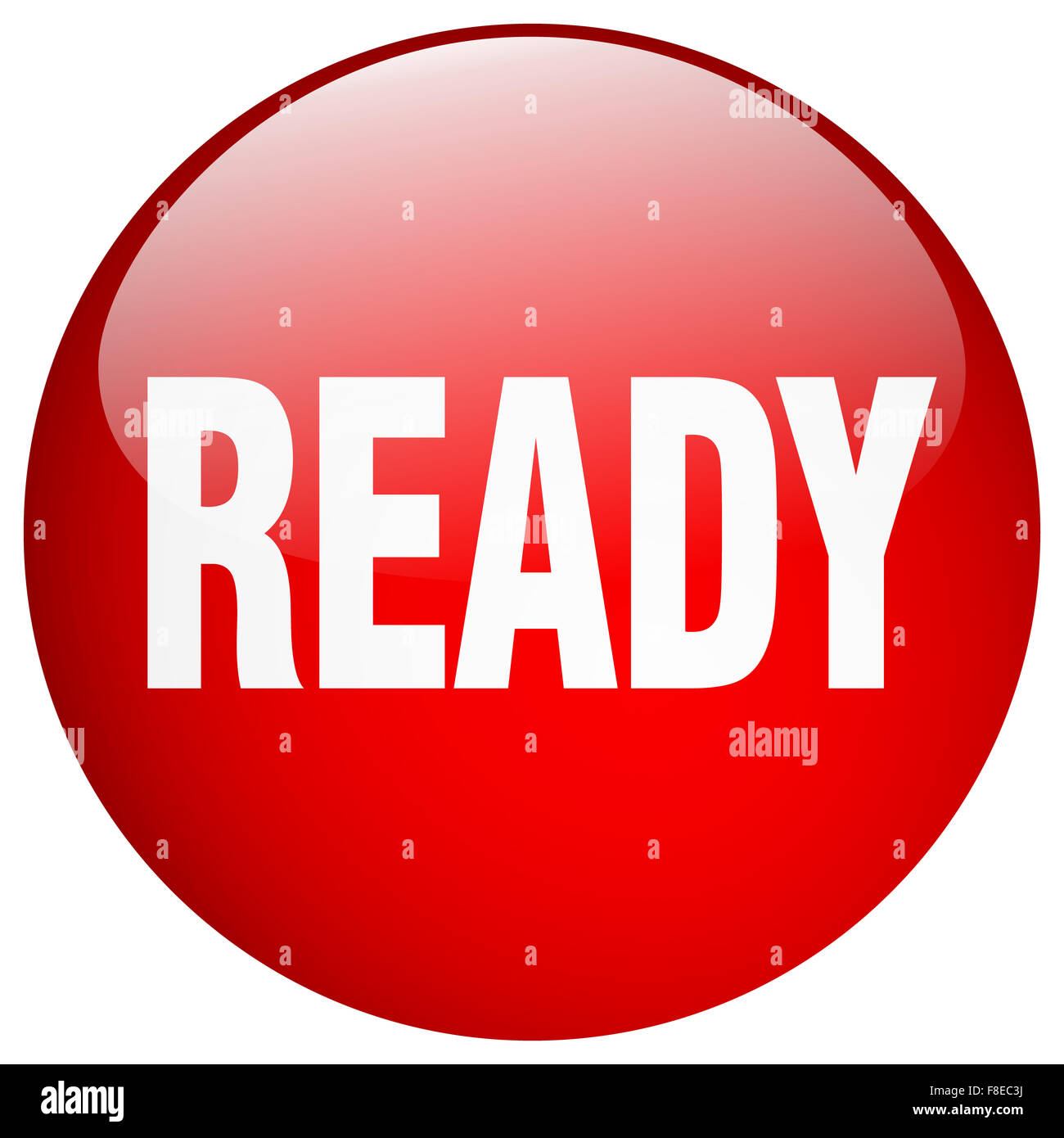 ready red round gel isolated push button Stock Photo - Alamy