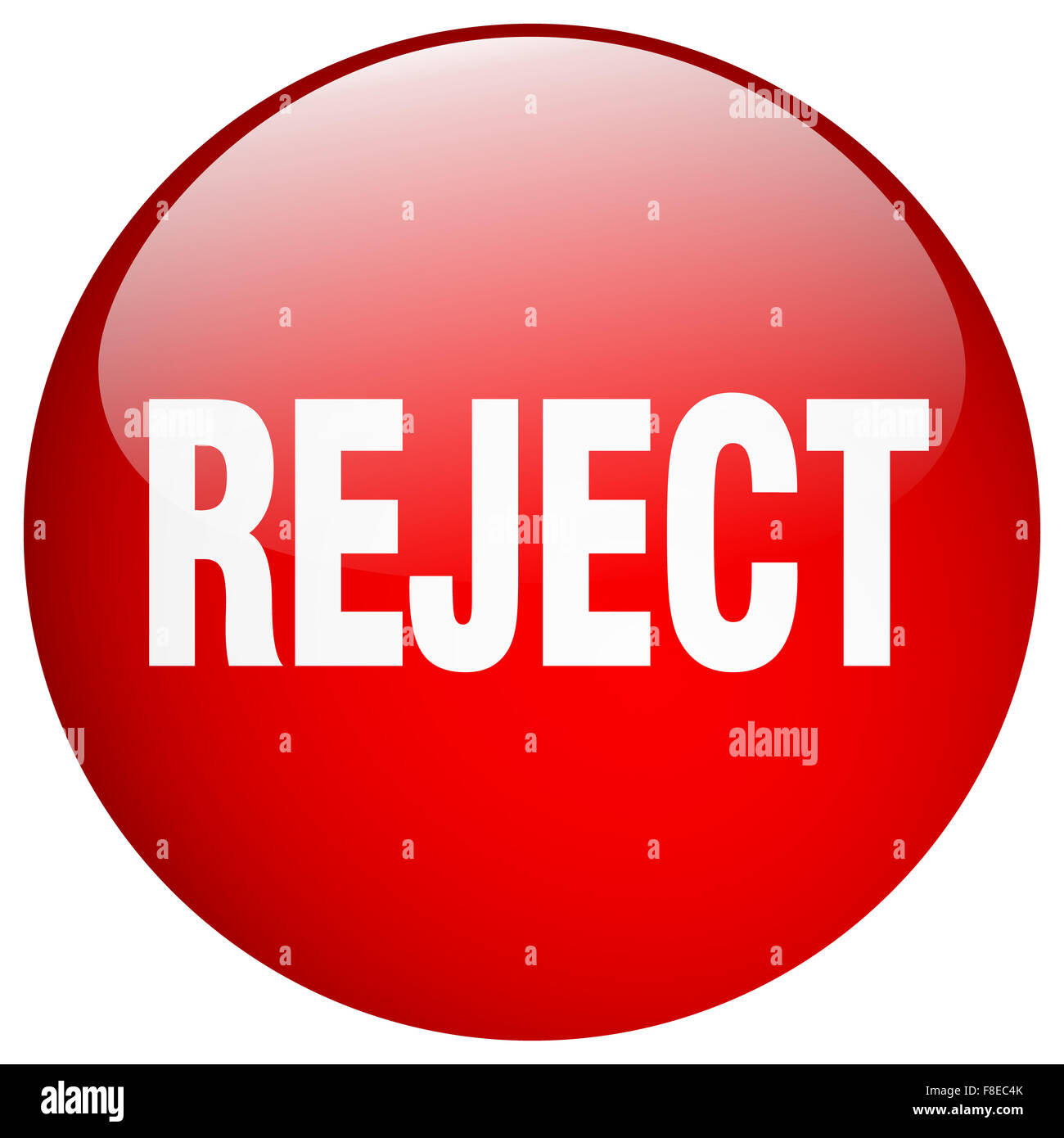 reject red round gel isolated push button Stock Photo - Alamy