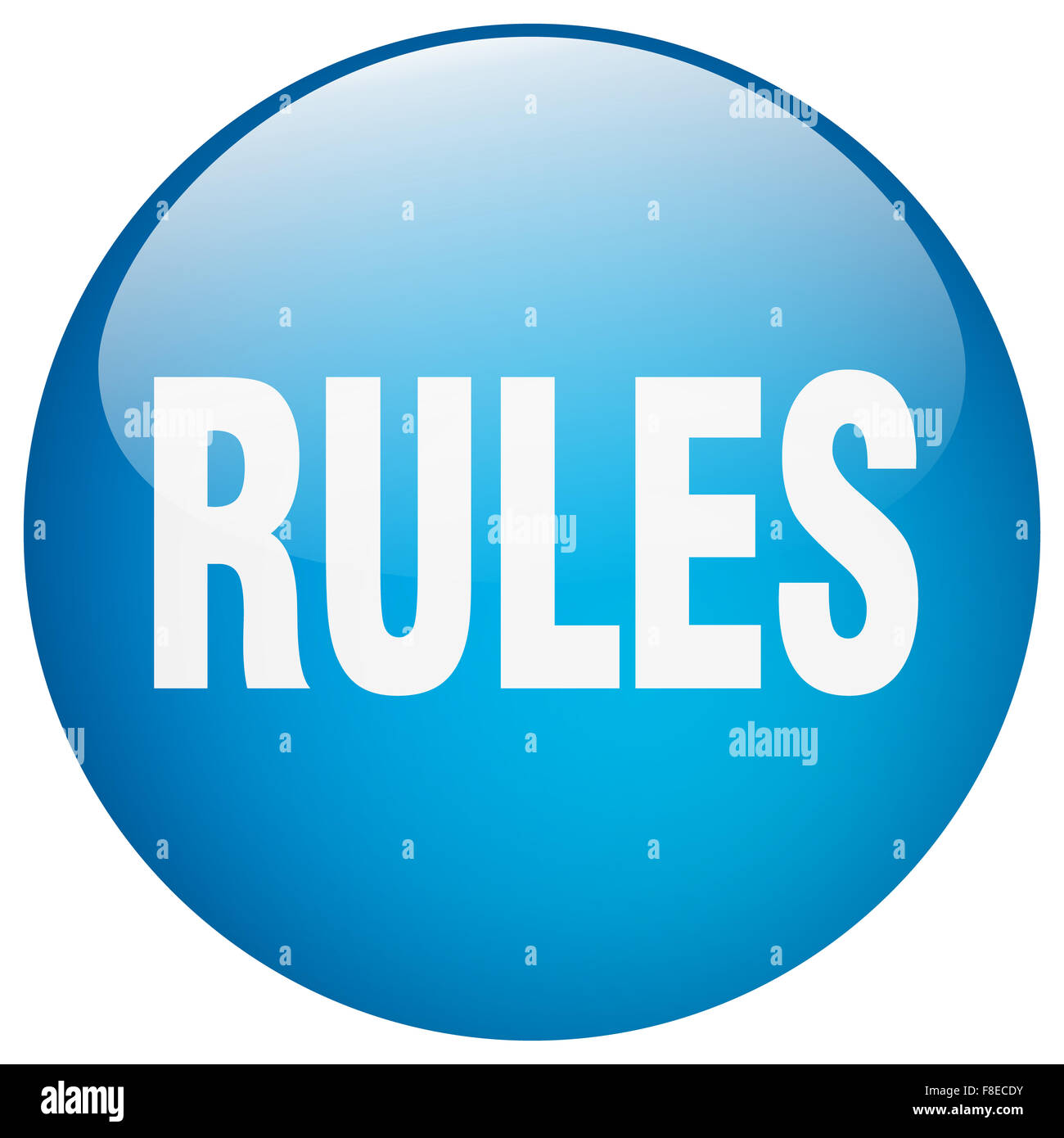 rules blue round gel isolated push button Stock Photo - Alamy
