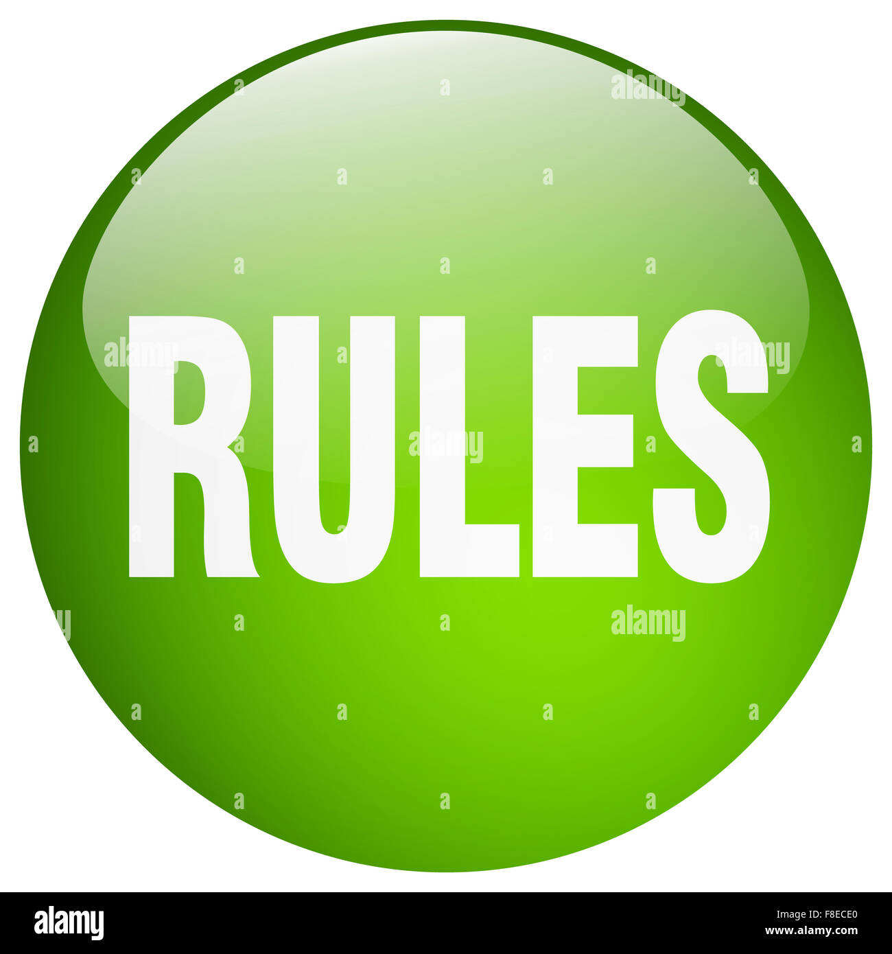 rules green round gel isolated push button Stock Photo - Alamy