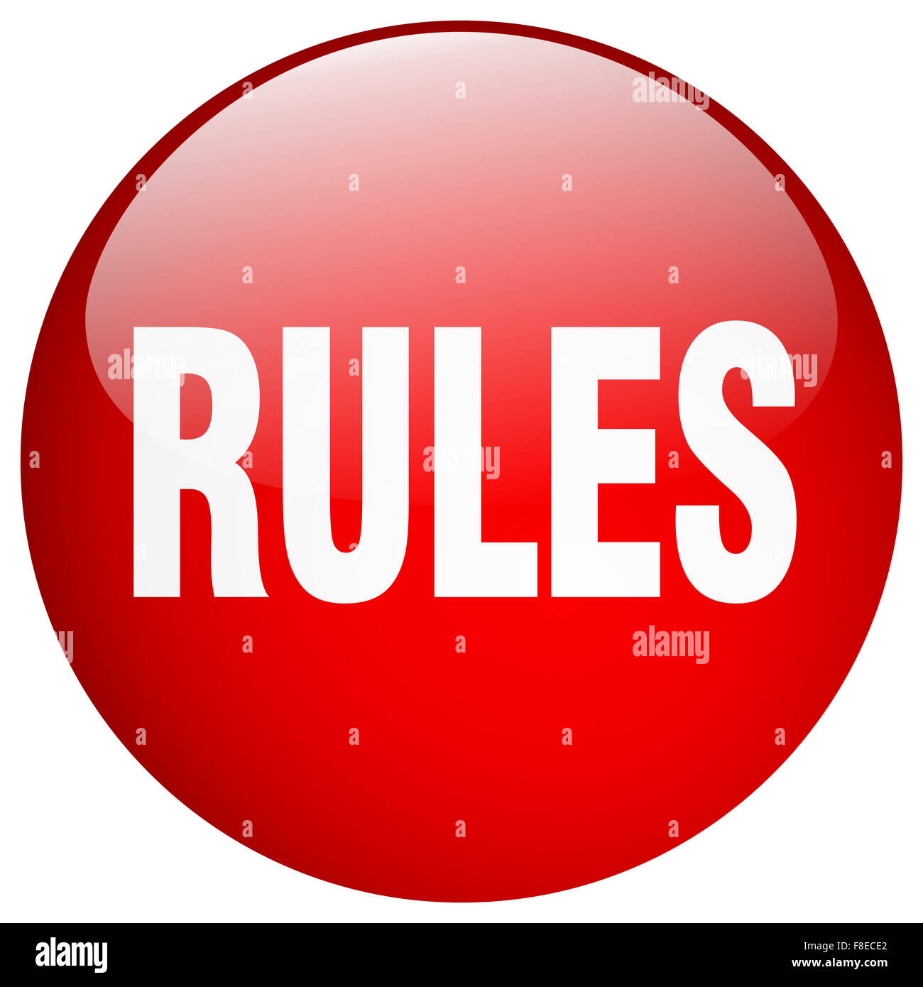 rules red round gel isolated push button Stock Photo - Alamy