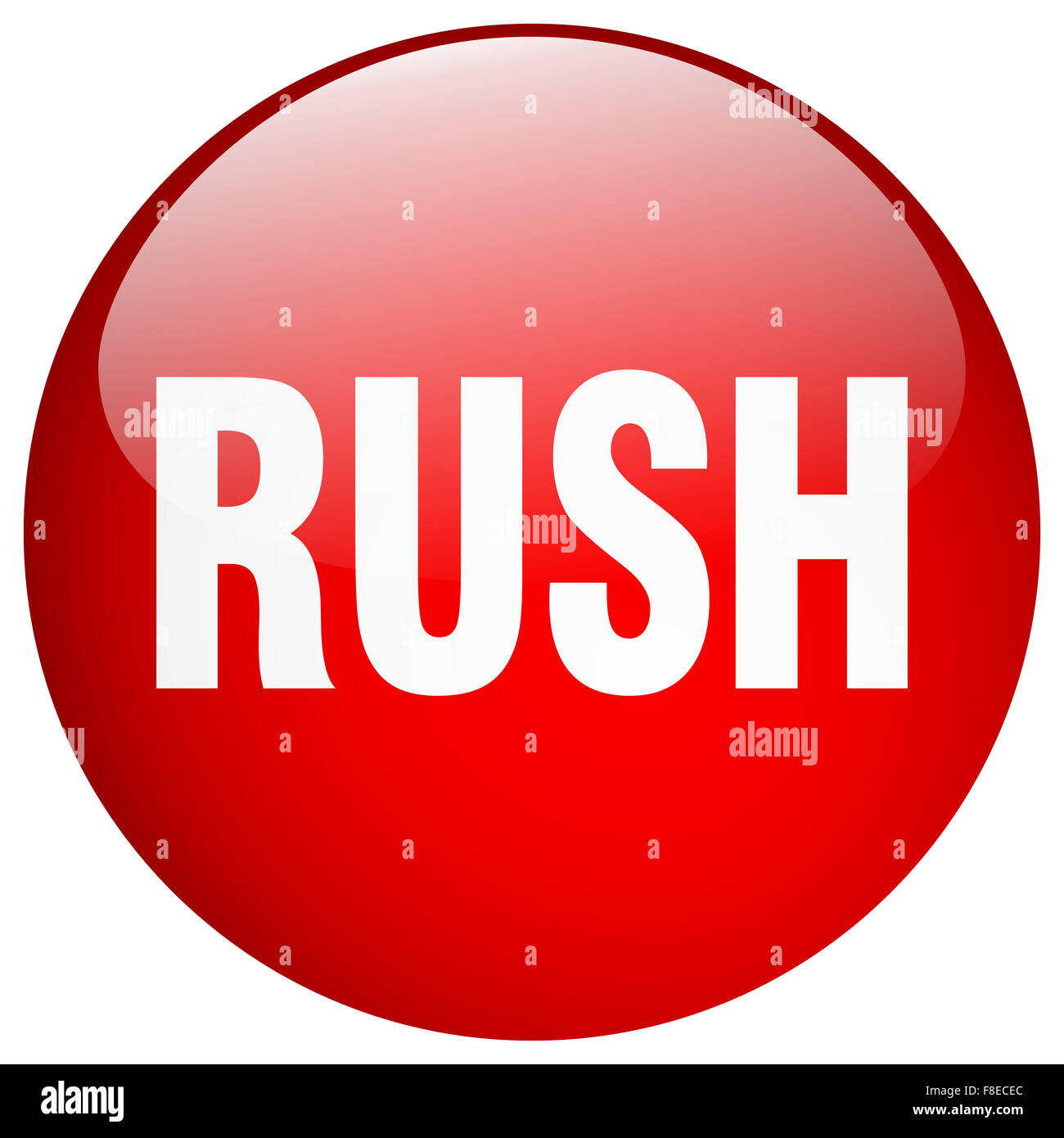 rush red round gel isolated push button Stock Photo - Alamy