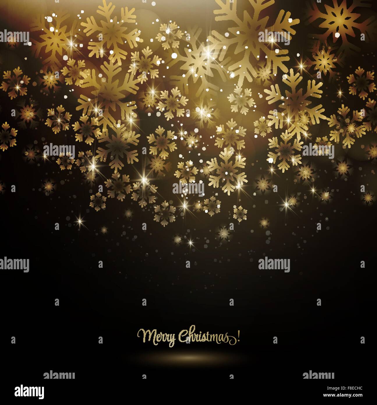 Golden snowflake on a dark background Stock Vector Image & Art - Alamy