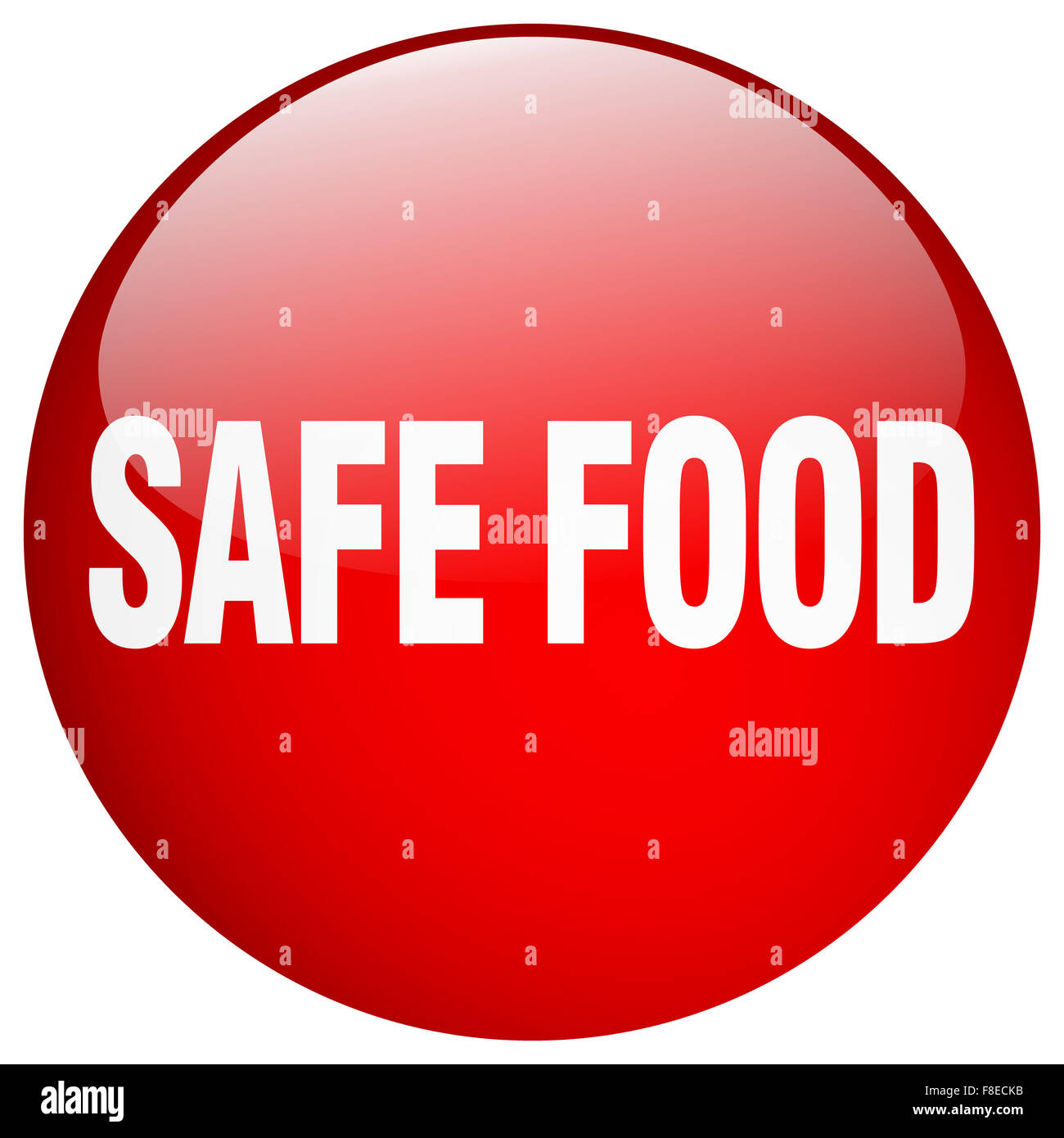 safe food red round gel isolated push button Stock Photo - Alamy