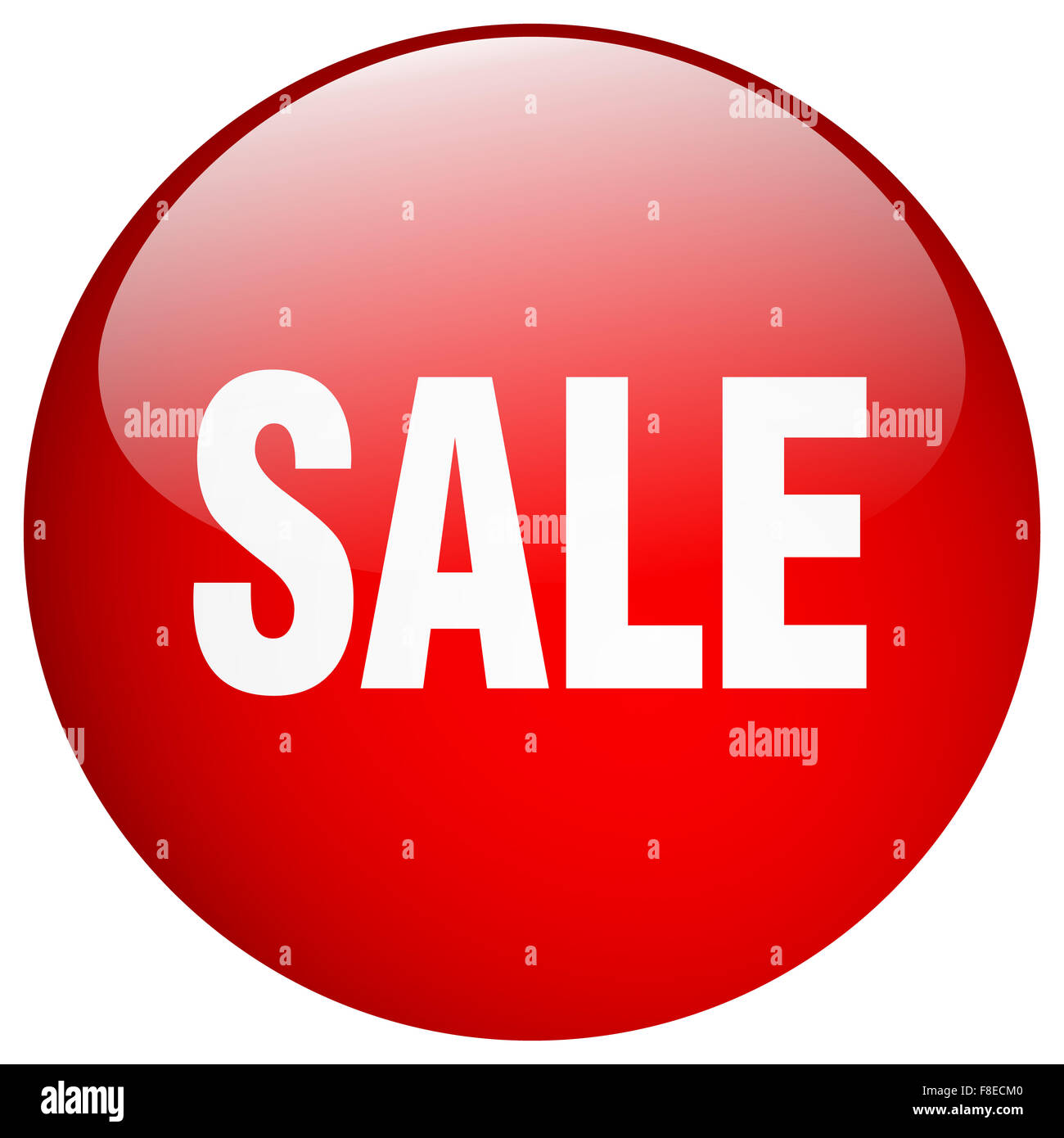 sale red round gel isolated push button Stock Photo - Alamy