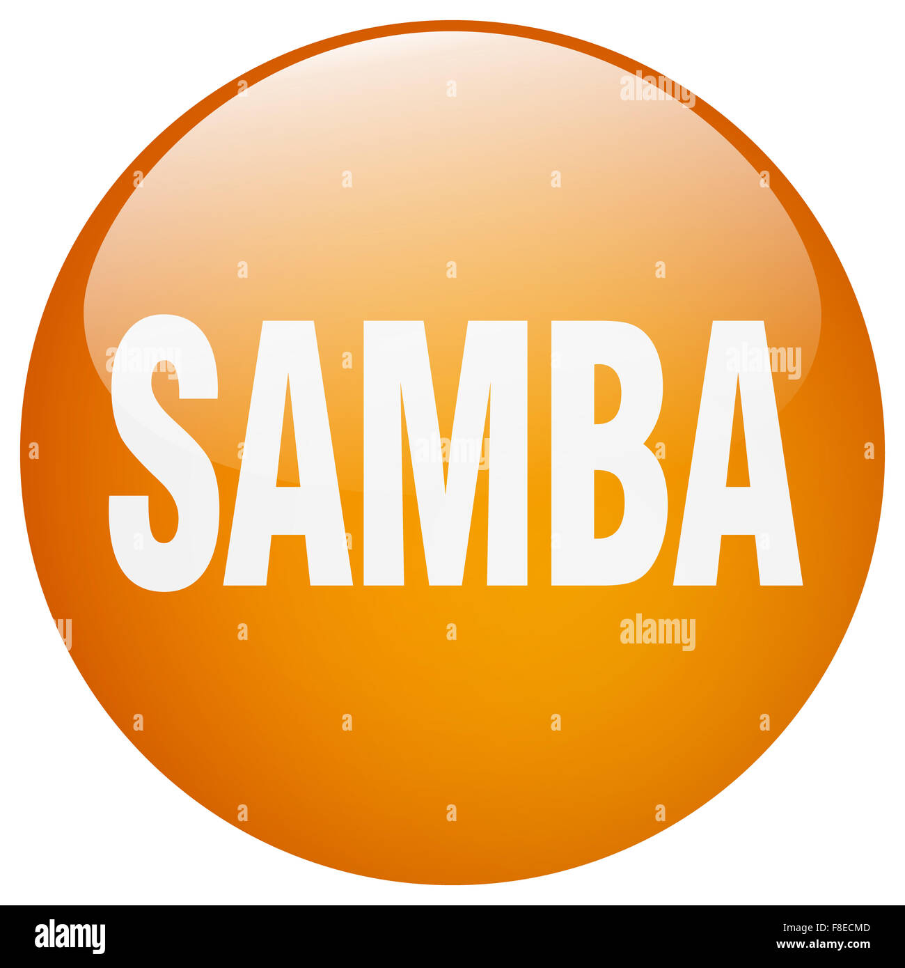 samba orange round gel isolated push button Stock Photo - Alamy