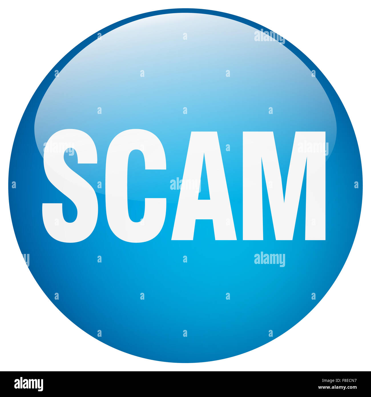 scam blue round gel isolated push button Stock Photo - Alamy