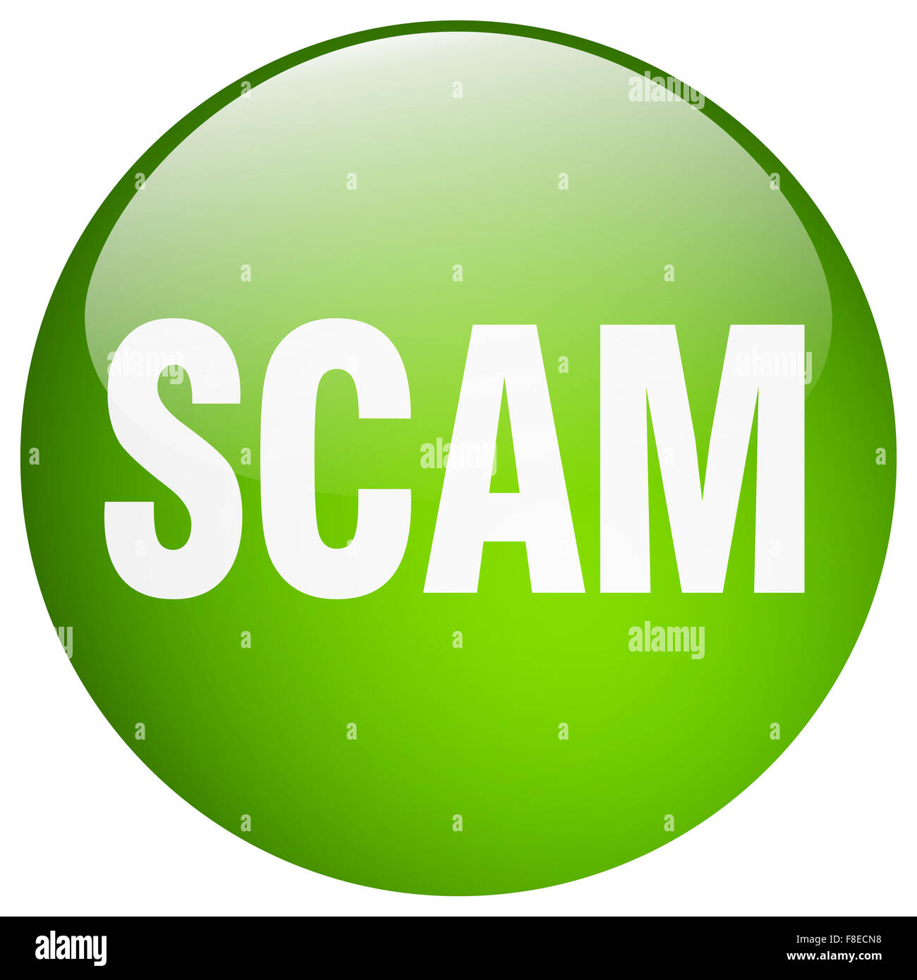 scam green round gel isolated push button Stock Photo - Alamy