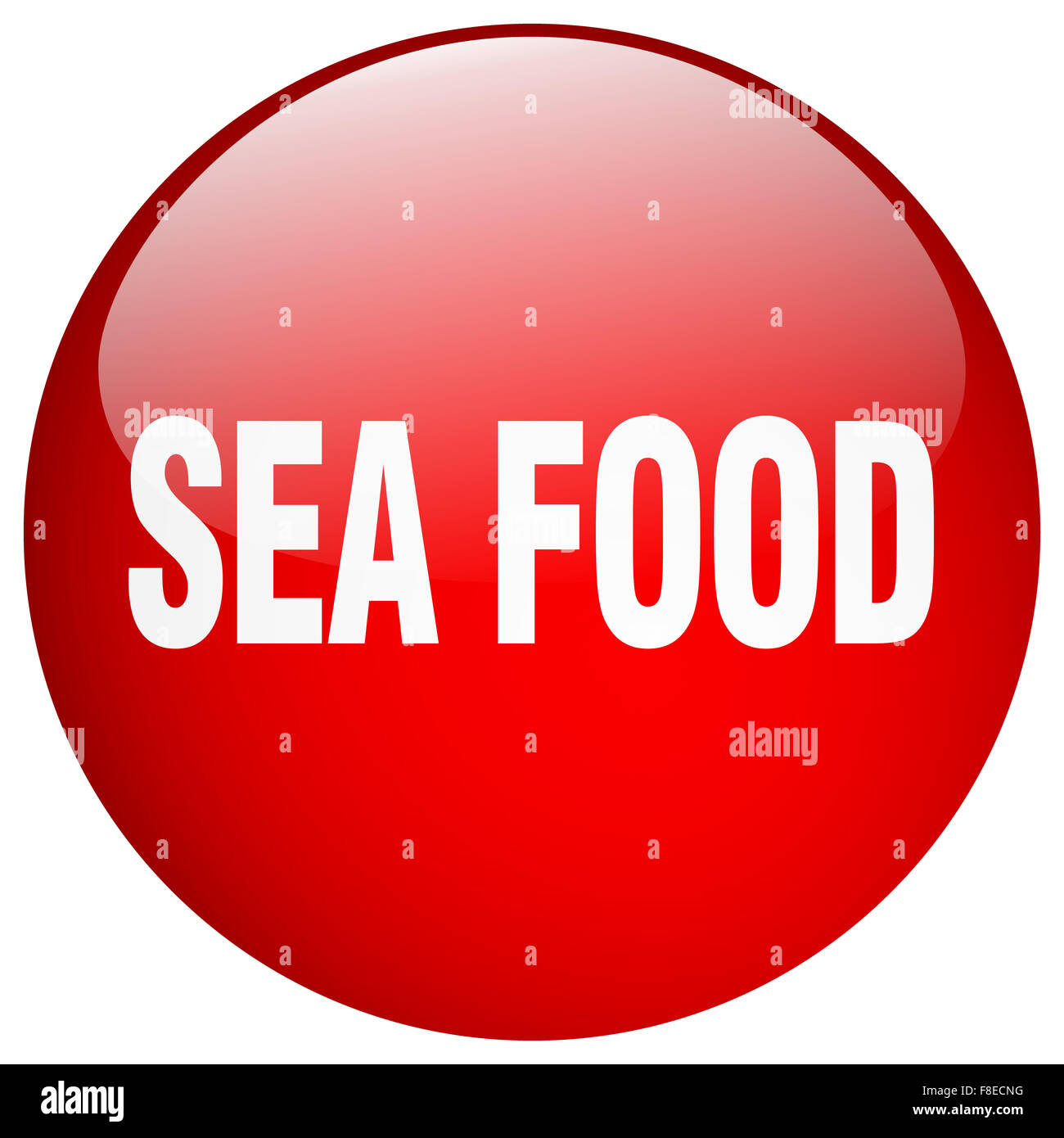 sea food red round gel isolated push button Stock Photo - Alamy