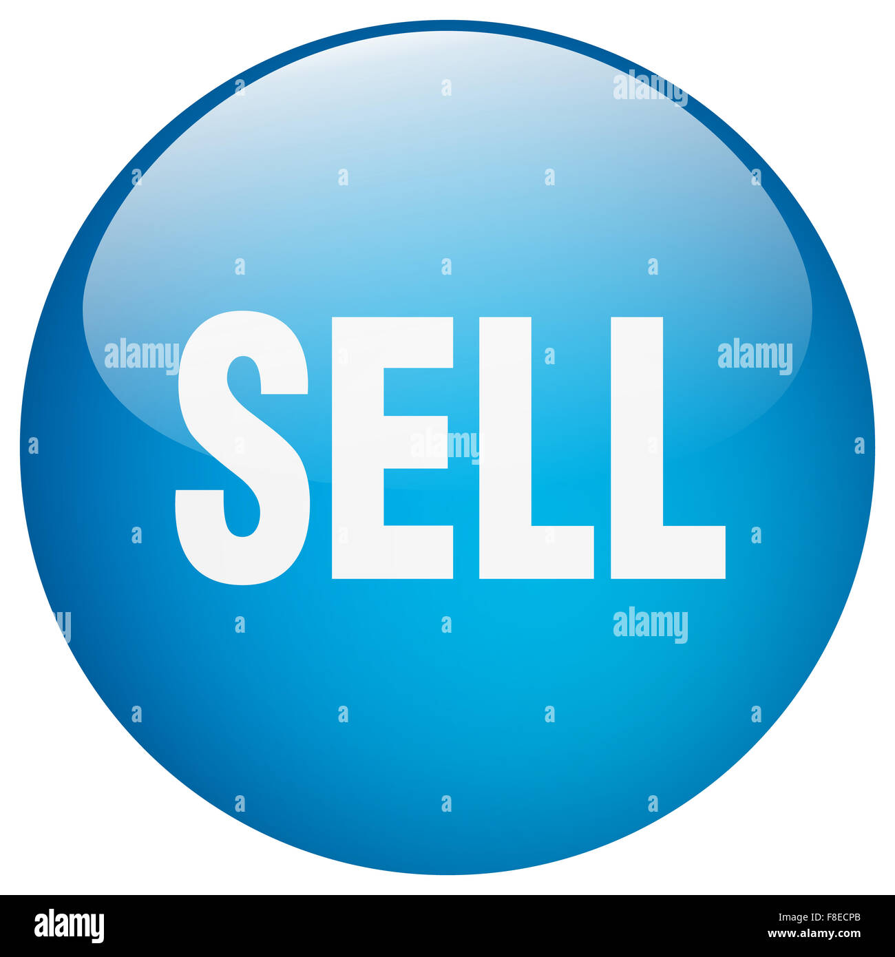 sell blue round gel isolated push button Stock Photo - Alamy