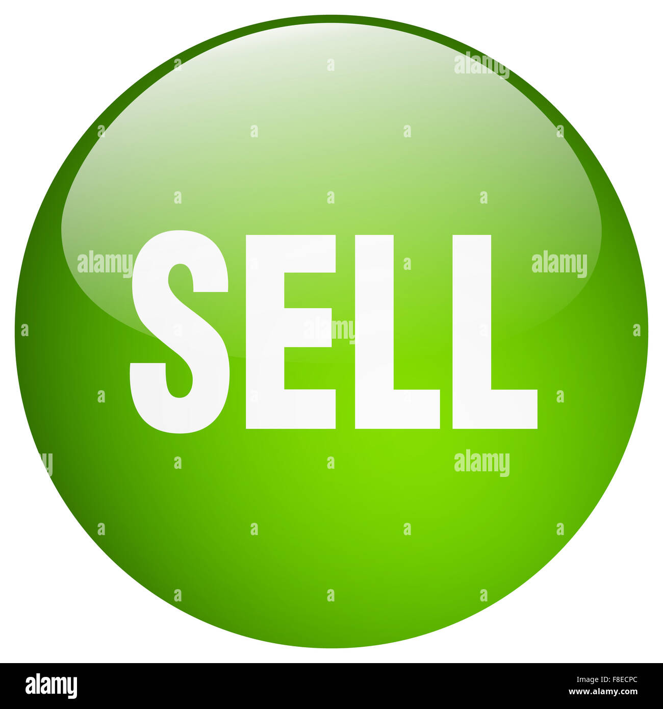 sell green round gel isolated push button Stock Photo - Alamy