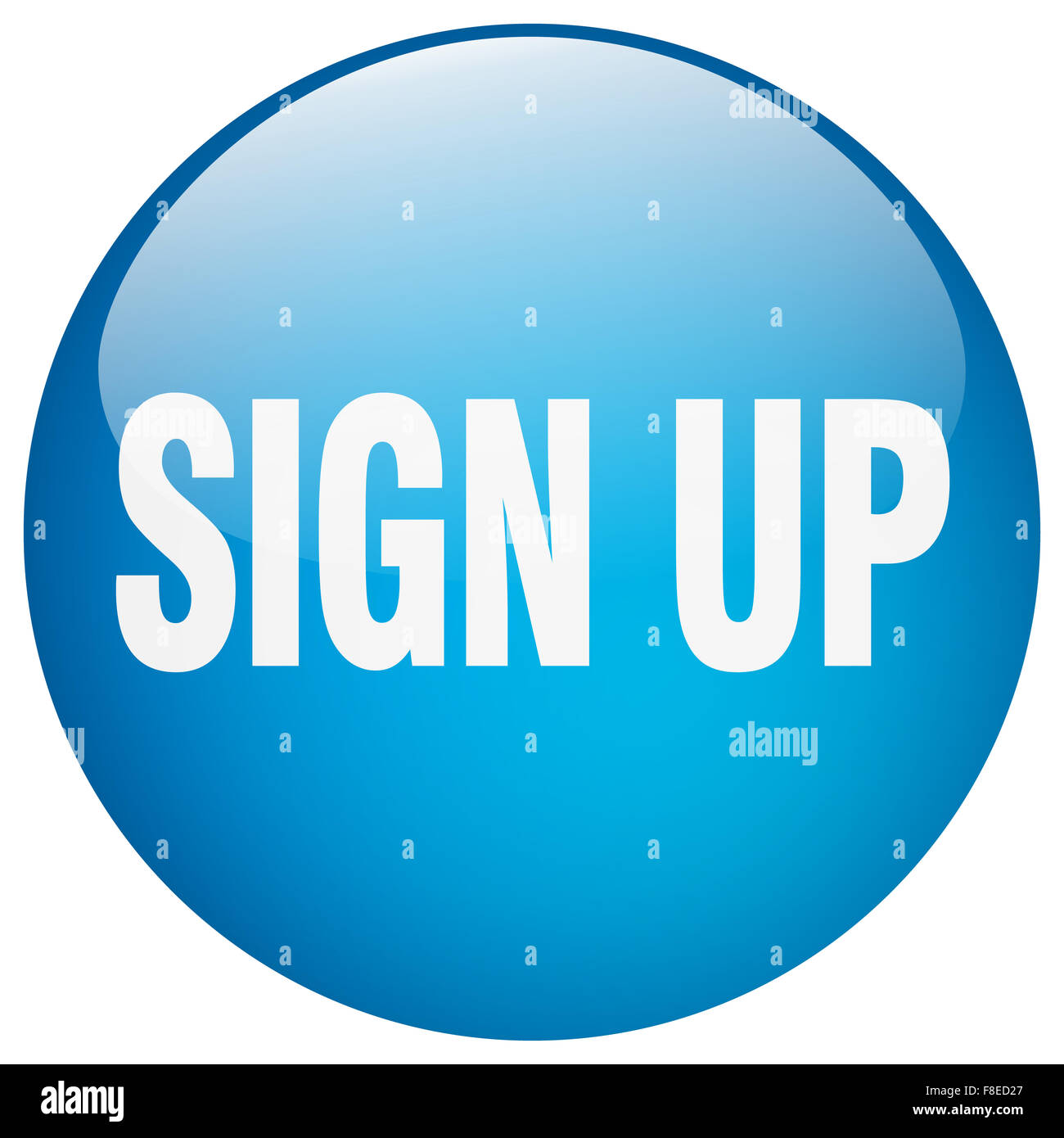 sign up blue round gel isolated push button Stock Photo - Alamy