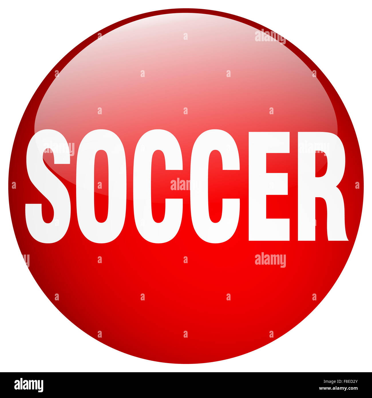 soccer red round gel isolated push button Stock Photo - Alamy
